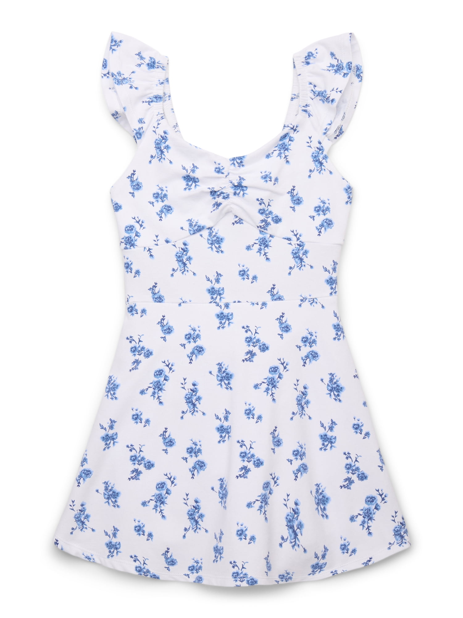 Wonder Nation Tween Girls Flutter Sleeve Scooter Dress, Sizes 4-18 ...