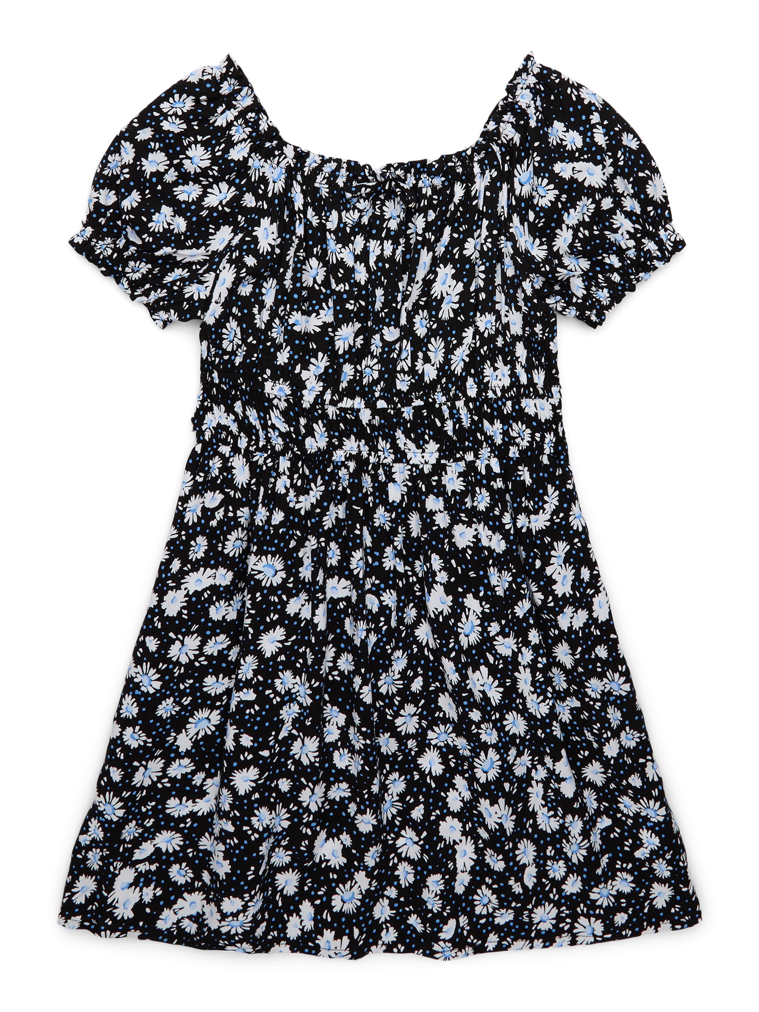Wonder Nation Tween Girls Floral Print Puff Sleeve Peasant Dress Sizes 4 18