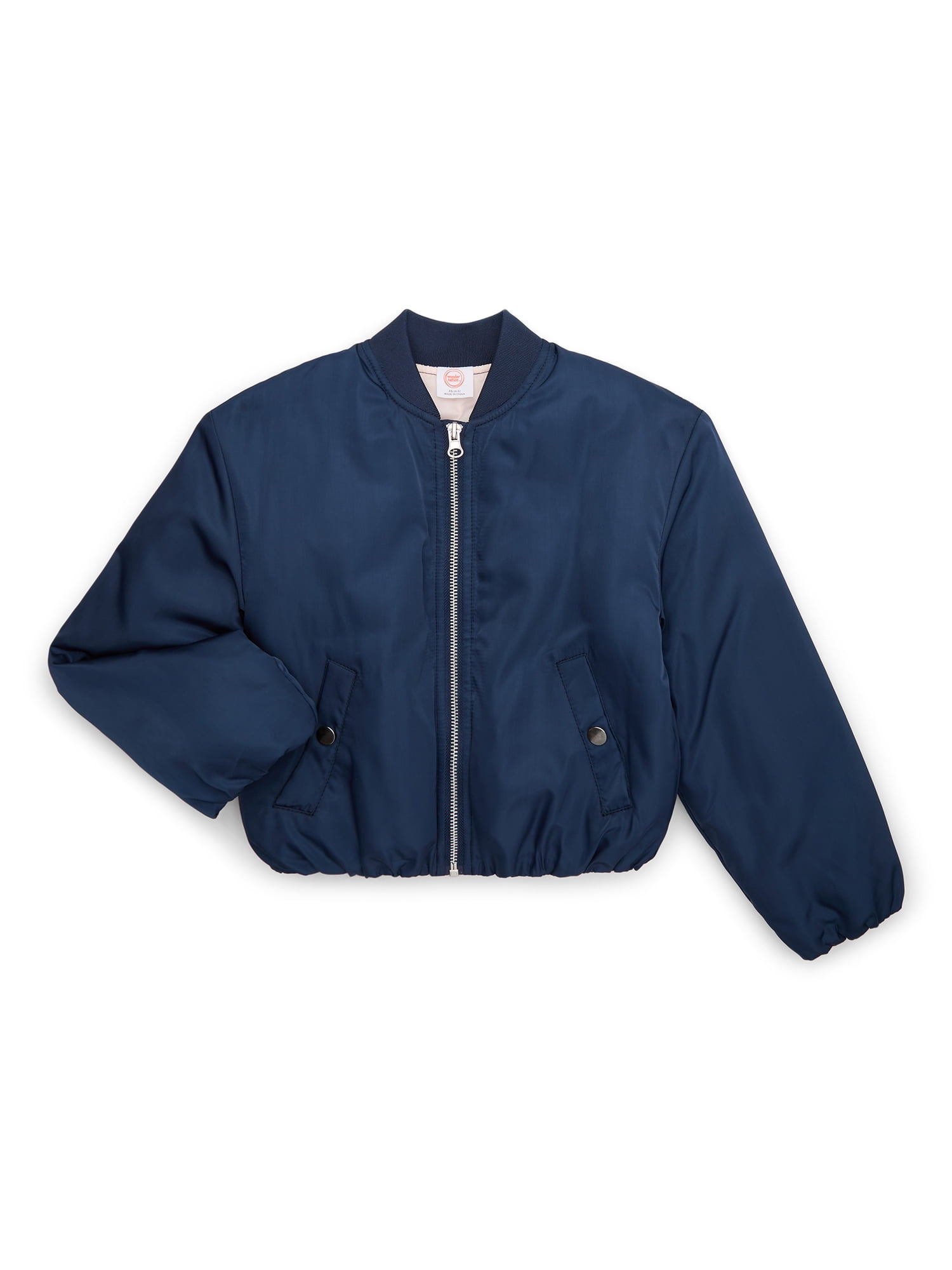 Wonder Nation Satin Bomber Jacket for Tween Girls, Sizes 4-16 Plus ...