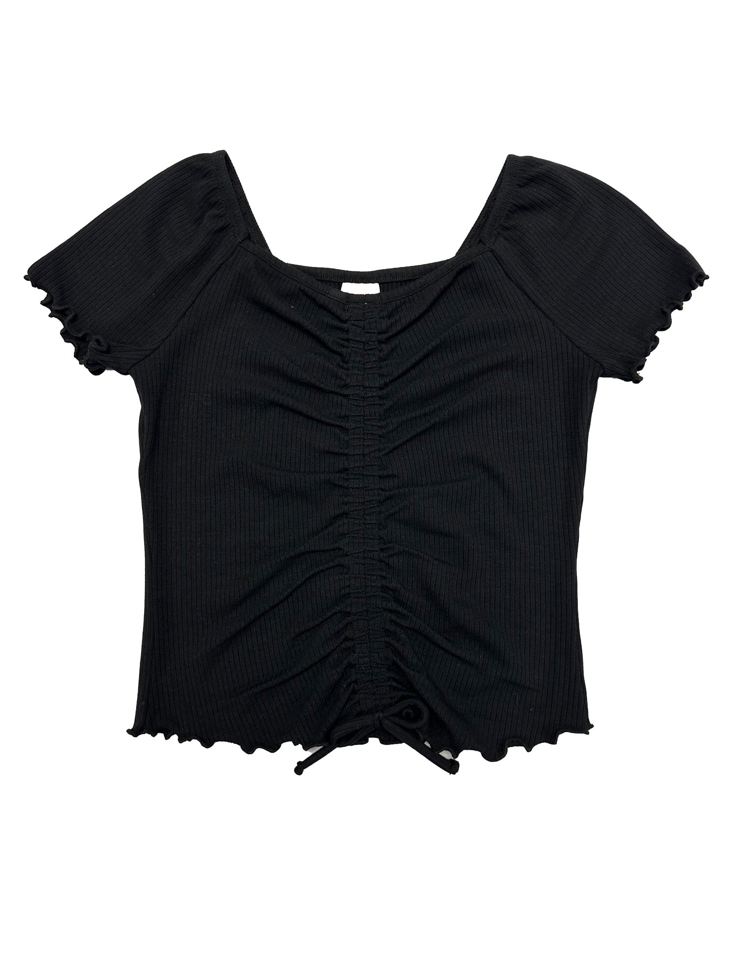 Wonder Nation Tween Girls Short Cap Sleeve Cinch Top, Sizes 4-18 ...