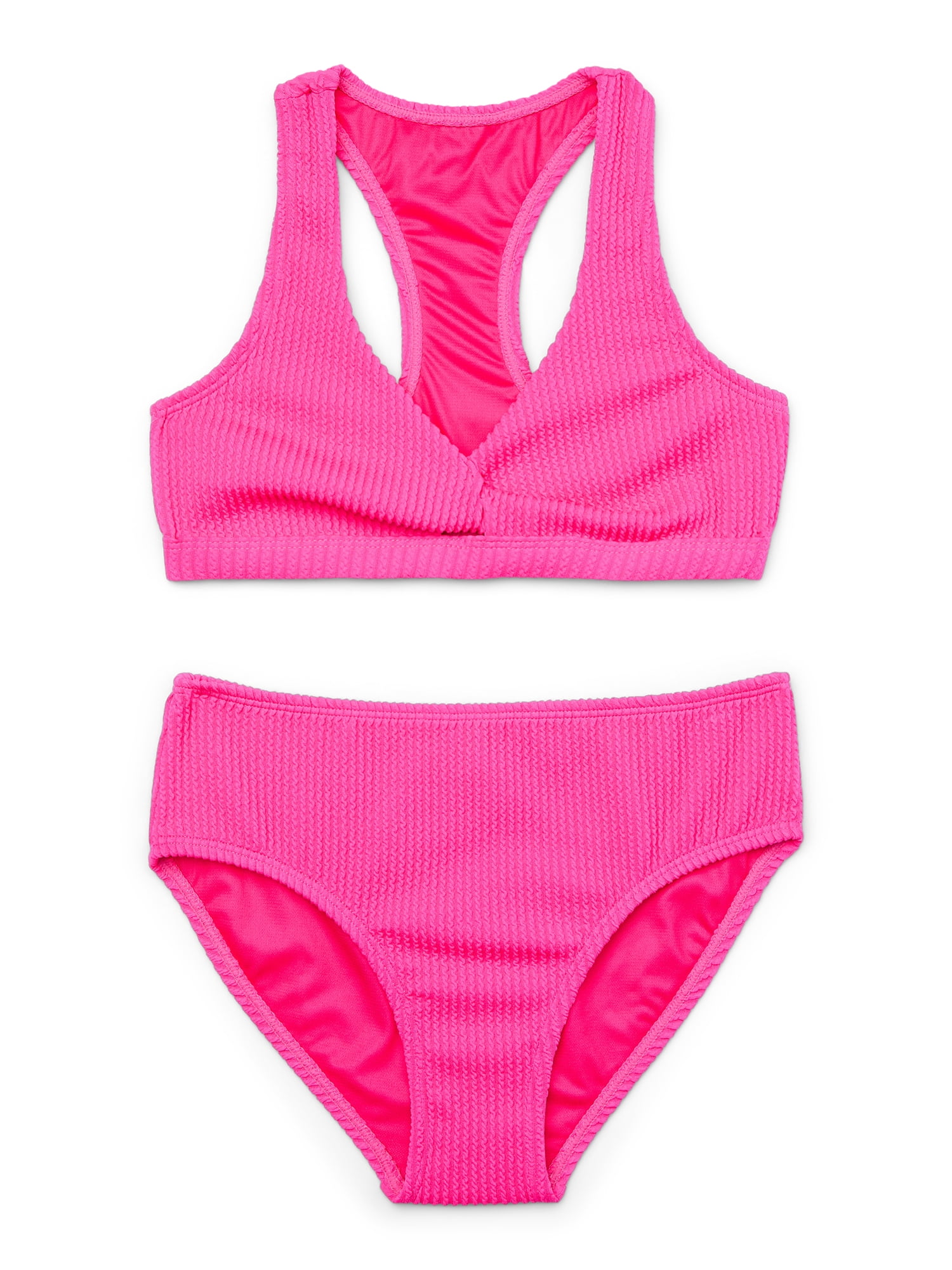 Wonder Nation Girls Two-Piece Popcorn Twist Swimsuit Set - Walmart.com