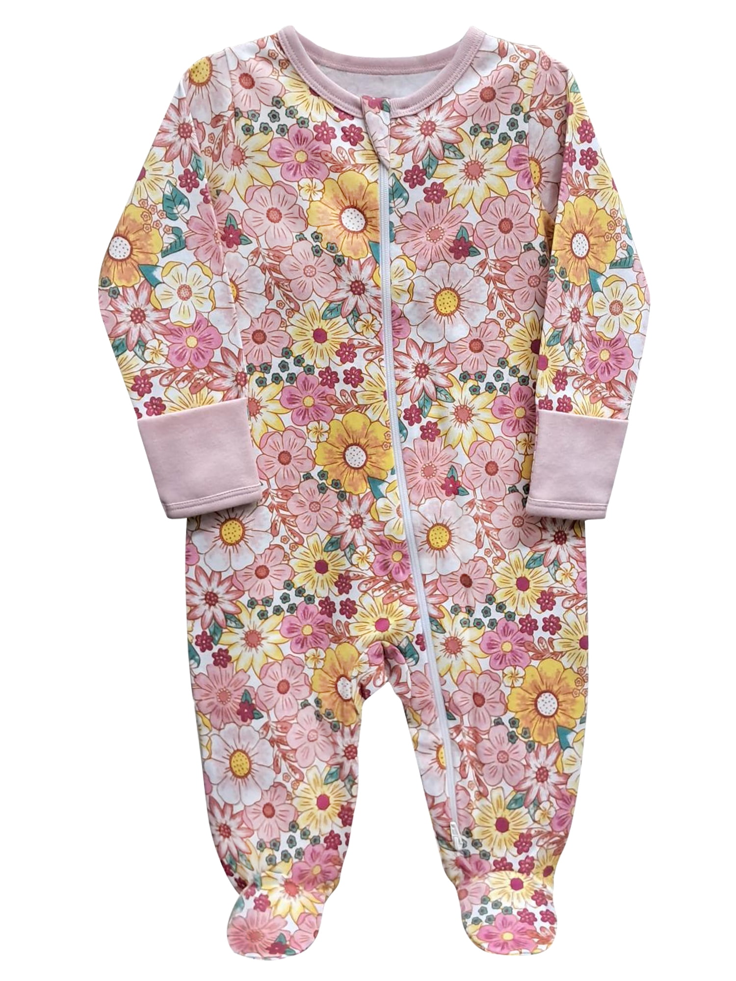 Wonder Nation Unisex Baby Zip Front Sleep N Play Pajamas, Preemie-6/9 ...