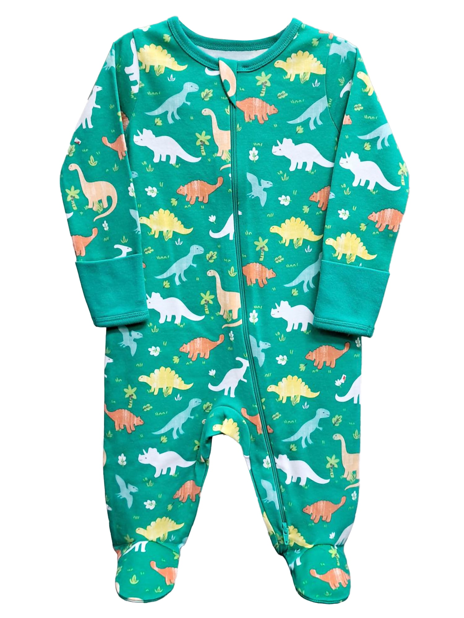 Wonder Nation Unisex Baby Zip Front Sleep N Play Pajamas, Preemie-6/9 ...