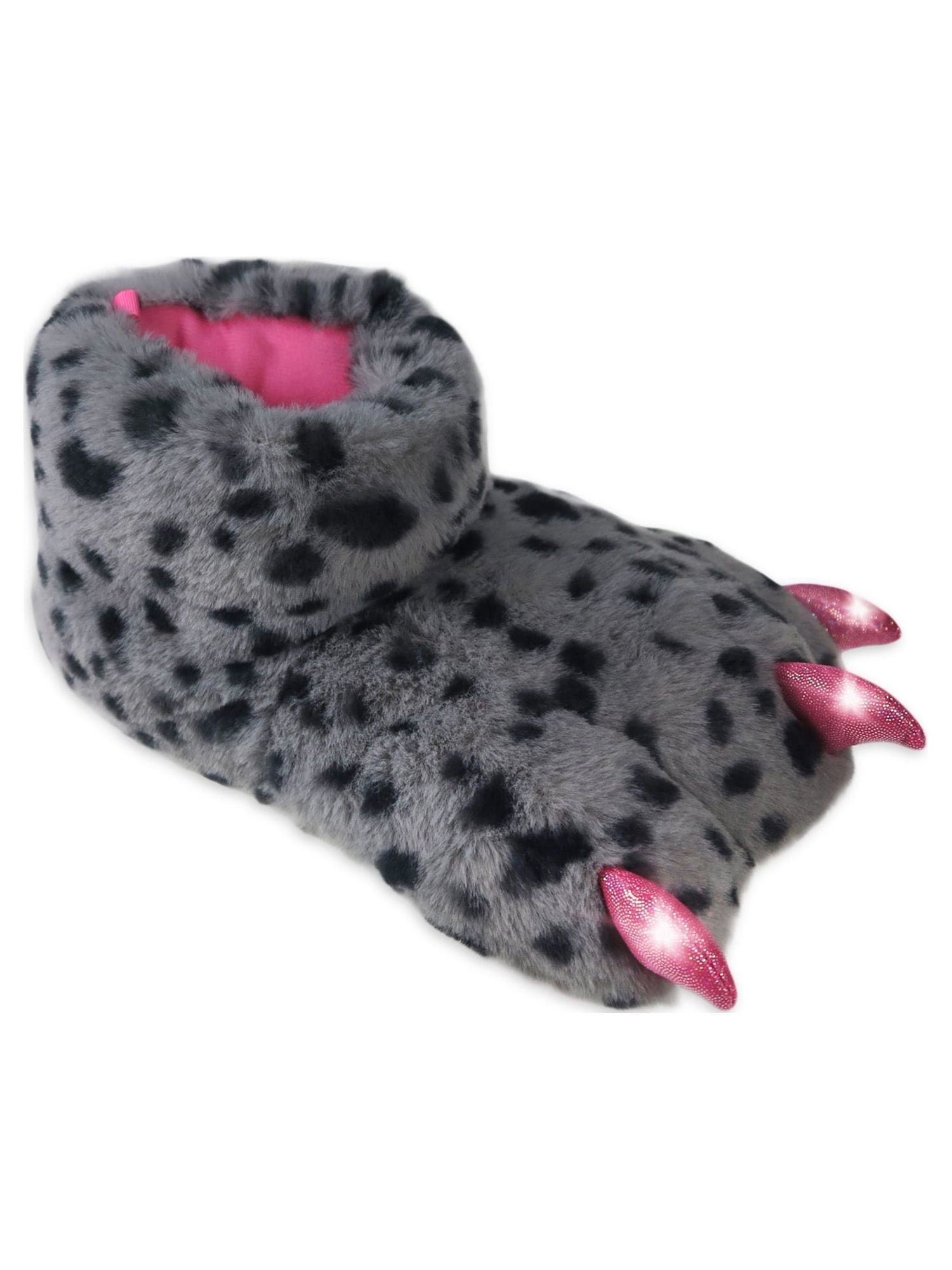 Wonder Nation Unisex Kids Light Up Claw Slippers, Bootie, Leopard Print ...