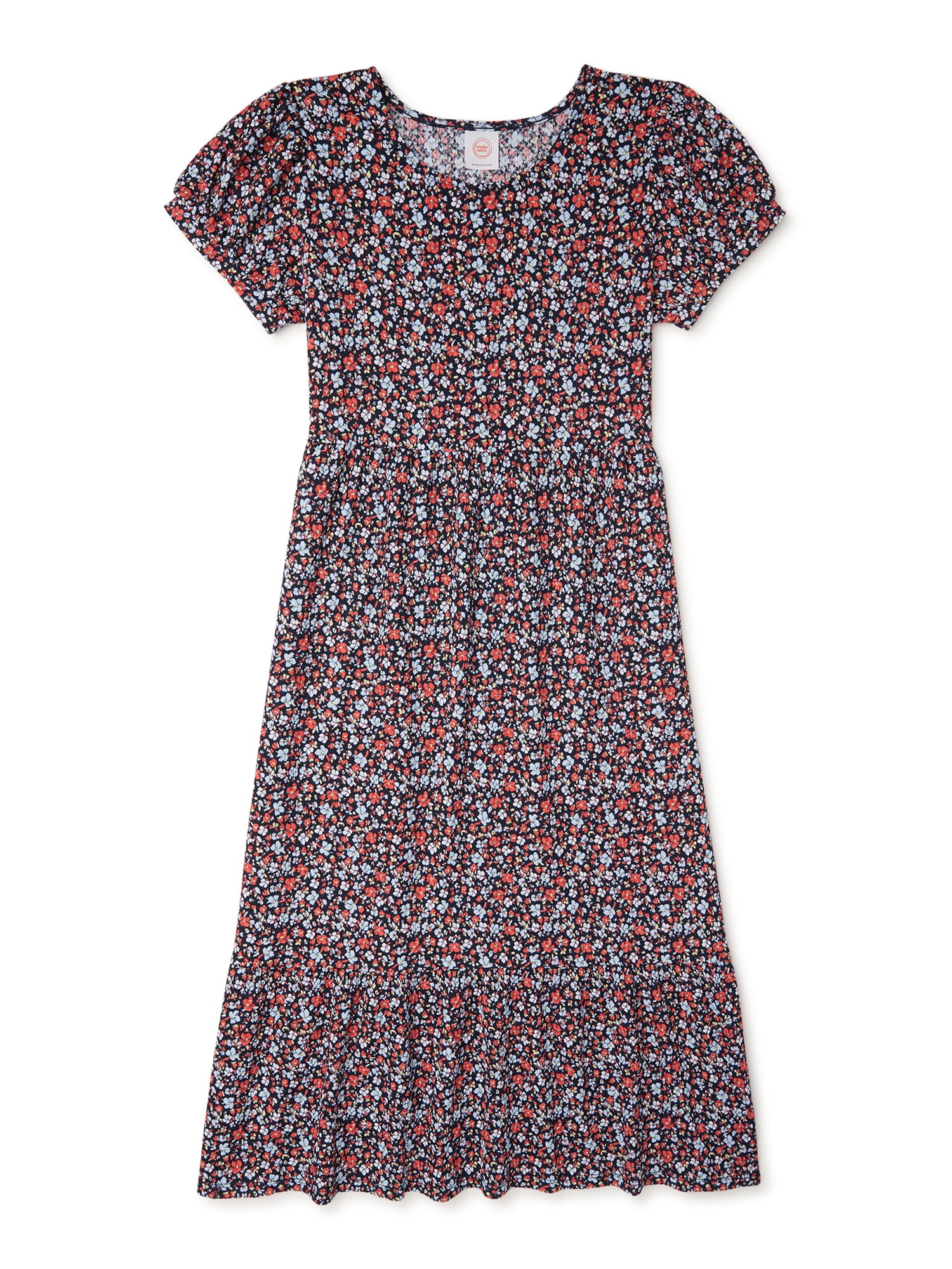Wonder Nation by Wonder Nation Floral Print Sundress, Girl's Dress ...