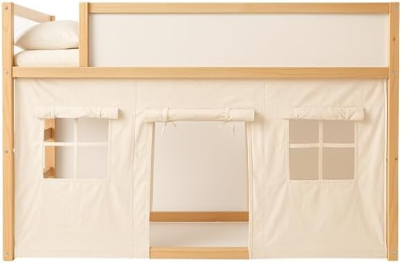Wonder Nook Bunk Bed Curtains, Adjustable 2 Panels, Bottom Bunk Bed ...