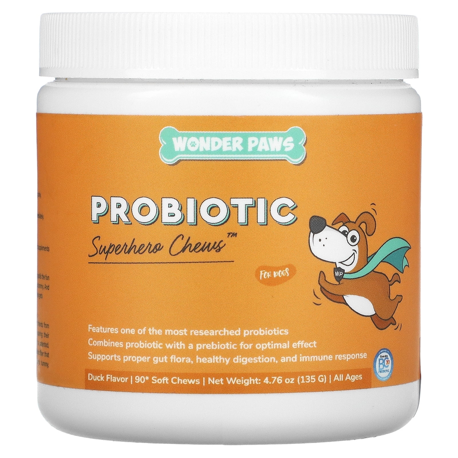 Wonder Paws Probiotics for Dogs with Prebiotic, Supports Gut Health ...