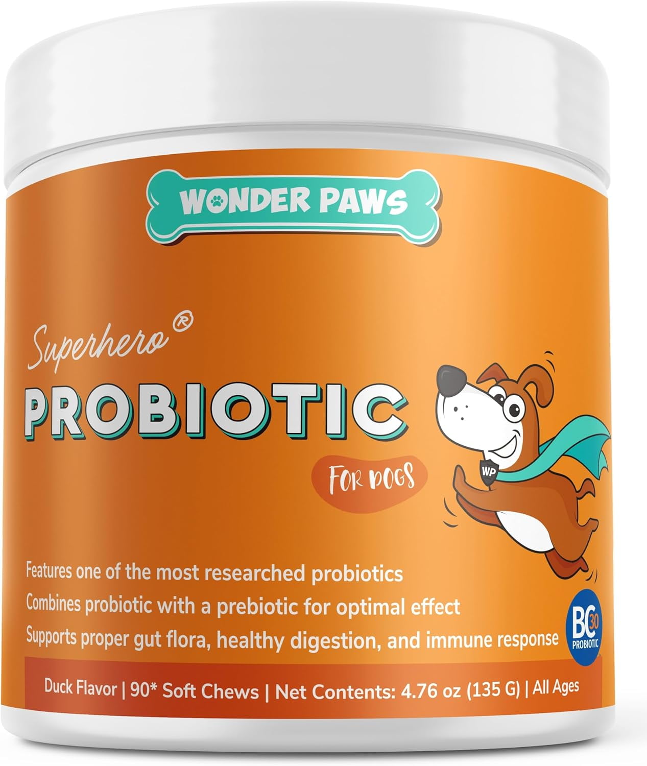 Wonder Paws Probiotics for Dogs with Prebiotic, Supports Gut Health ...