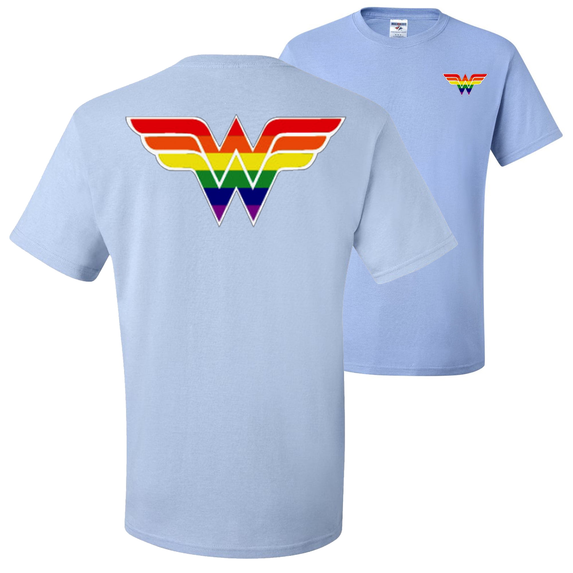 Wonder Rainbow LGBT Pride Mens T-shirts , Light Blue, Medium - Walmart.com