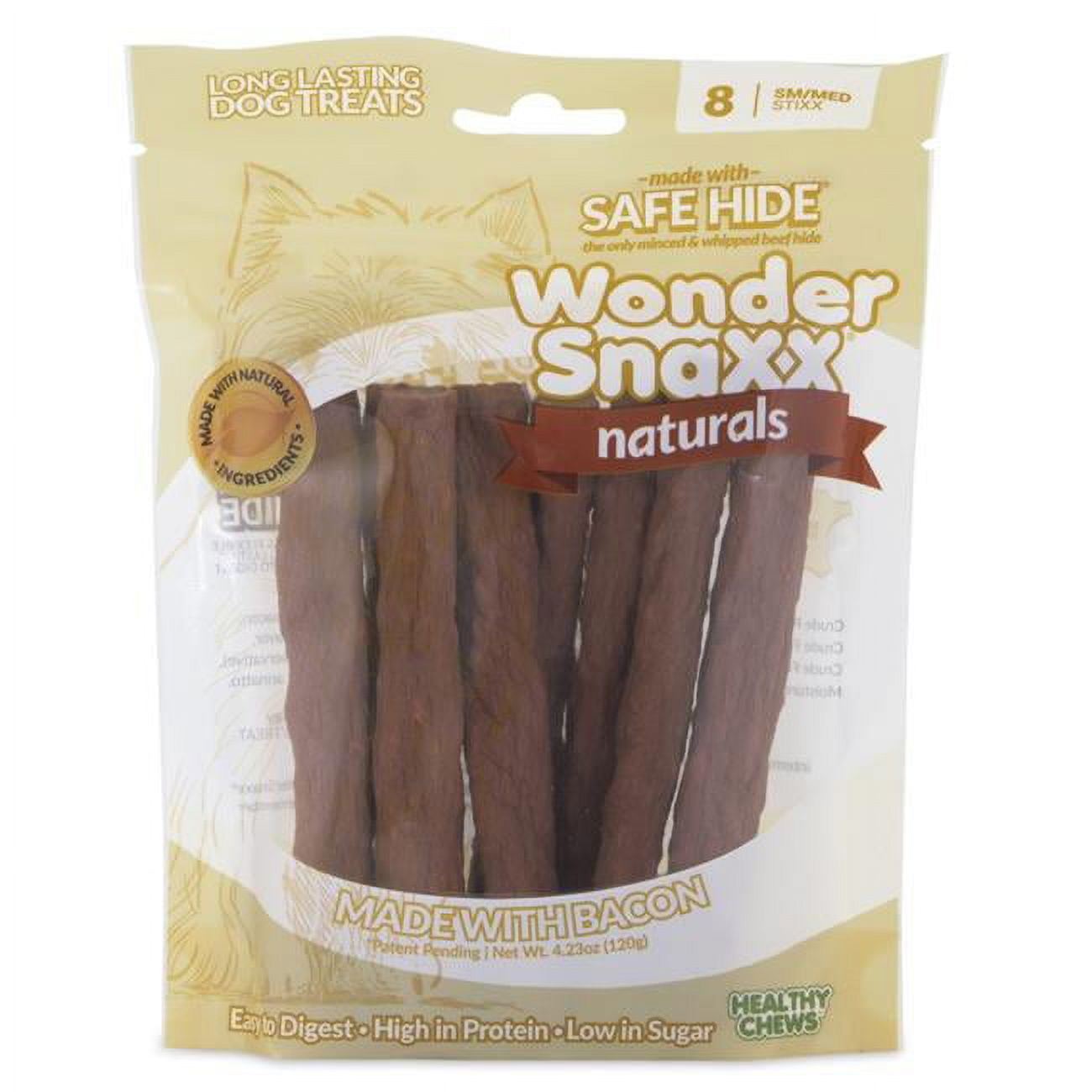 Wonder SnaXX 703624513290 Naturals Stixx Bacon Dog Treat - Small ...