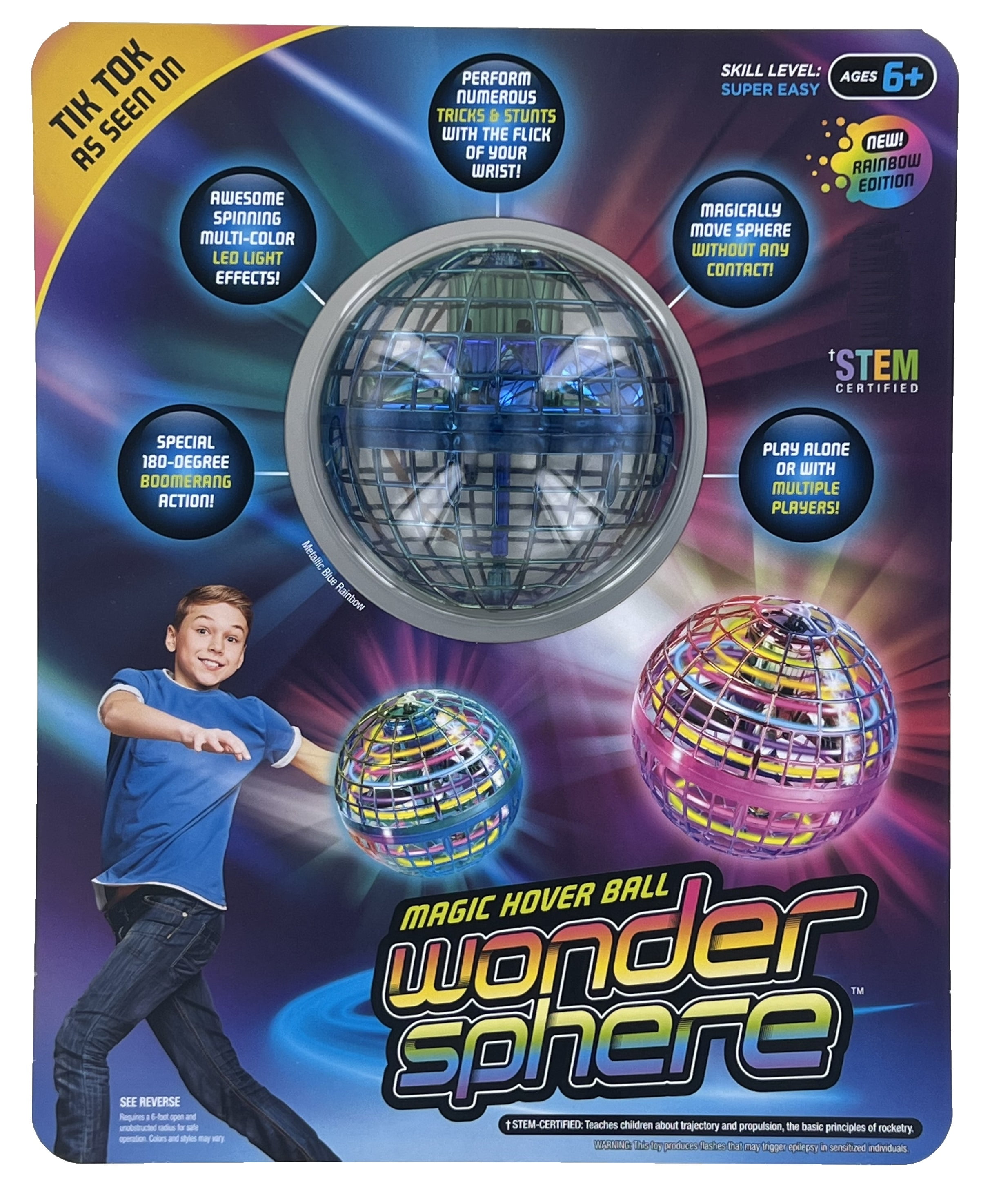 Wonder Sphere Magic Hover Ball - Blue Floating Space Toy - Walmart.com