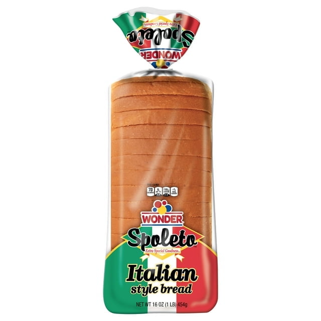 Wonder Spoletto Italian Bread 16 oz Loaf Soft & Flavorful Sliced Bread ...