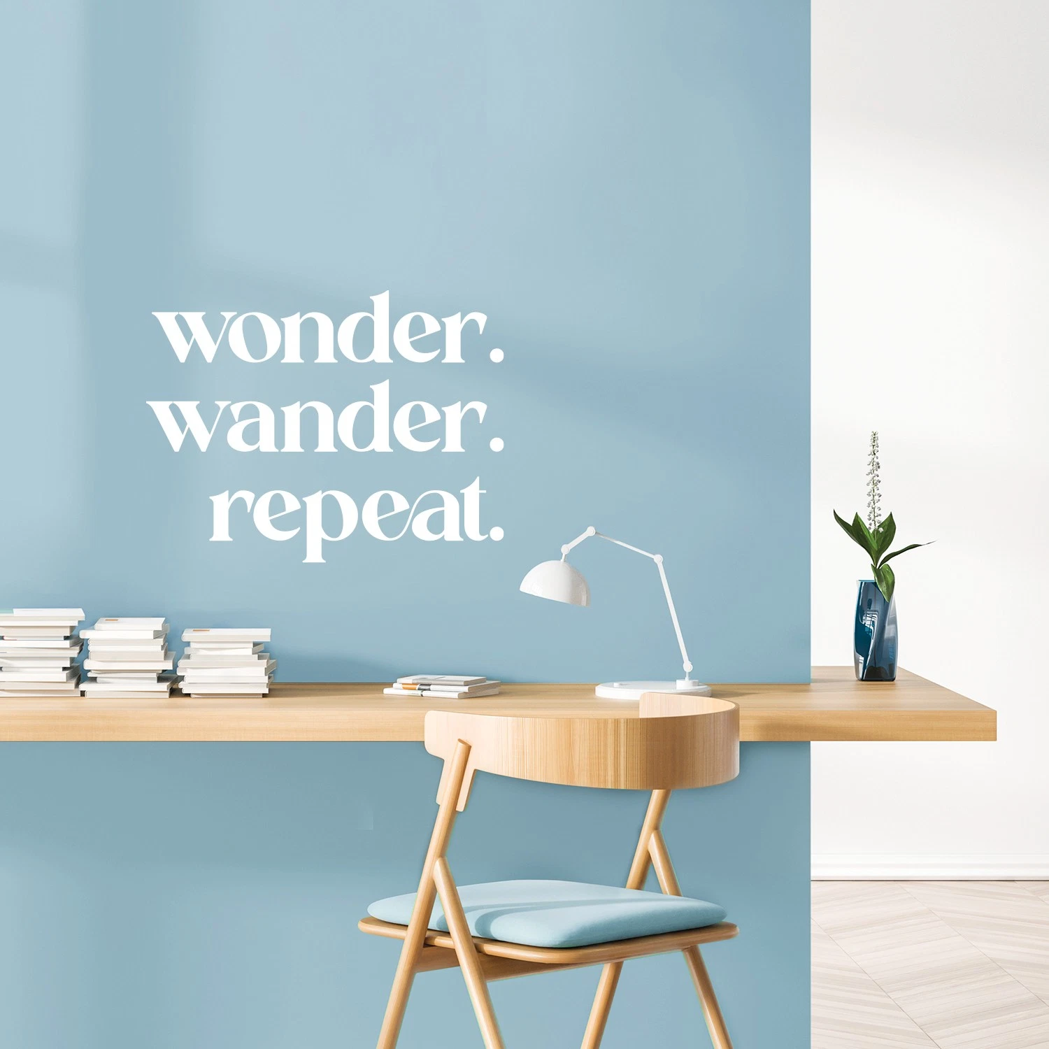 Wonder Wander Repeat White 9" 12" Wall Art Decal Vinyl Sticker - Walmart.com