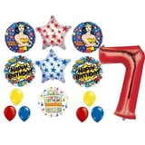 Wonder Woman 14 pc Superhero 7th Birthday Party Supplies and Balloon ...