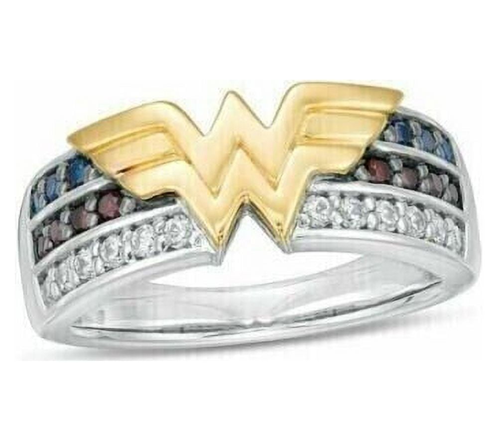 Wonder Woman 1CT Simulated Multi Color Wedding Ring 14K Multi Gold ...