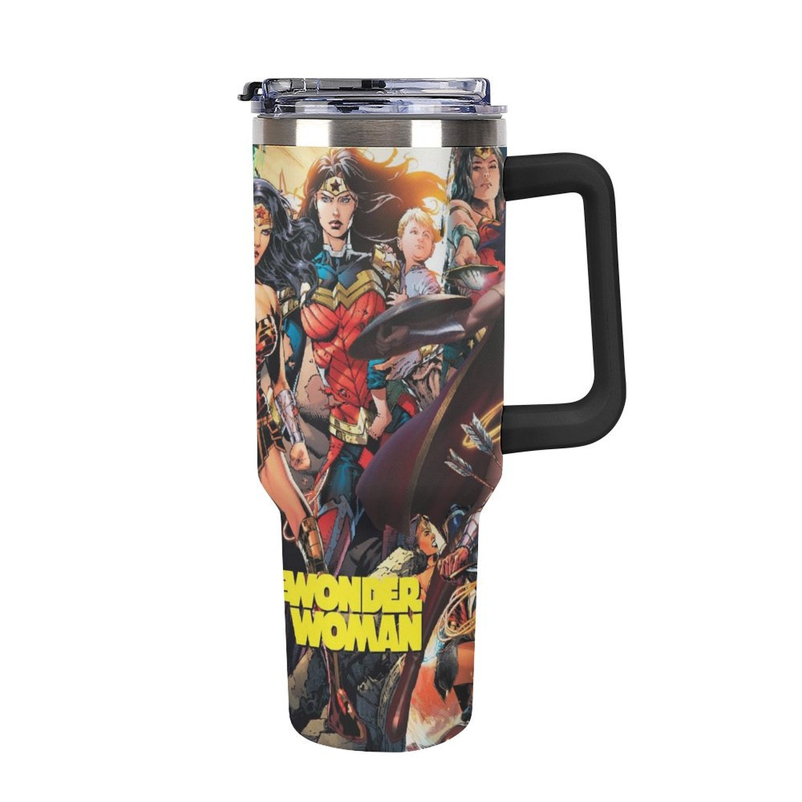 Wonder Woman 40 Oz Tumbler with Handle And Straw Lid Insulated Tumblers ...