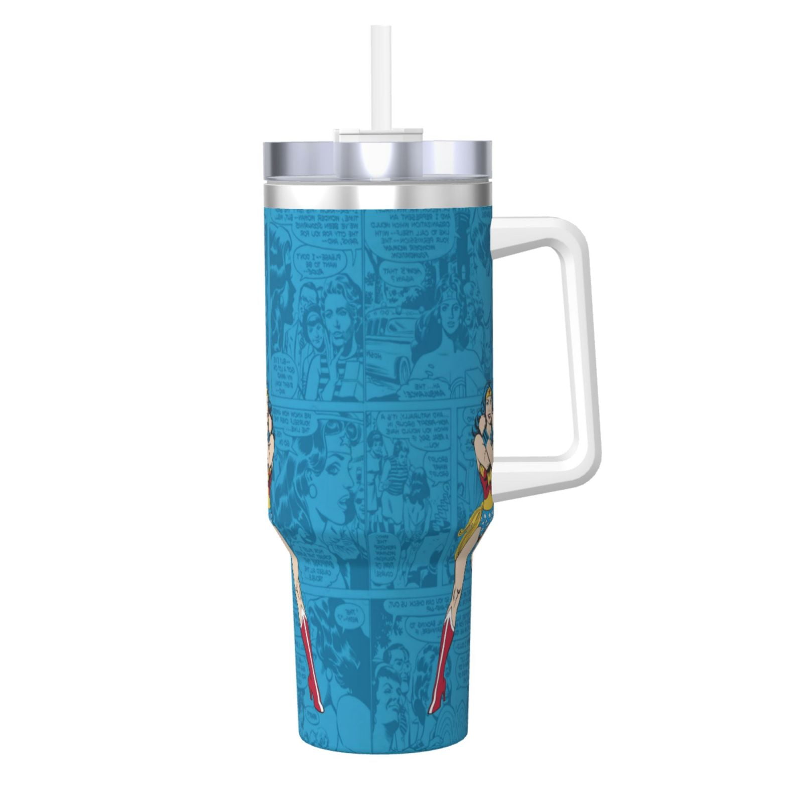 Wonder Woman 40oz Ice Bully With Handle Straw And Lid, Print Stainless ...