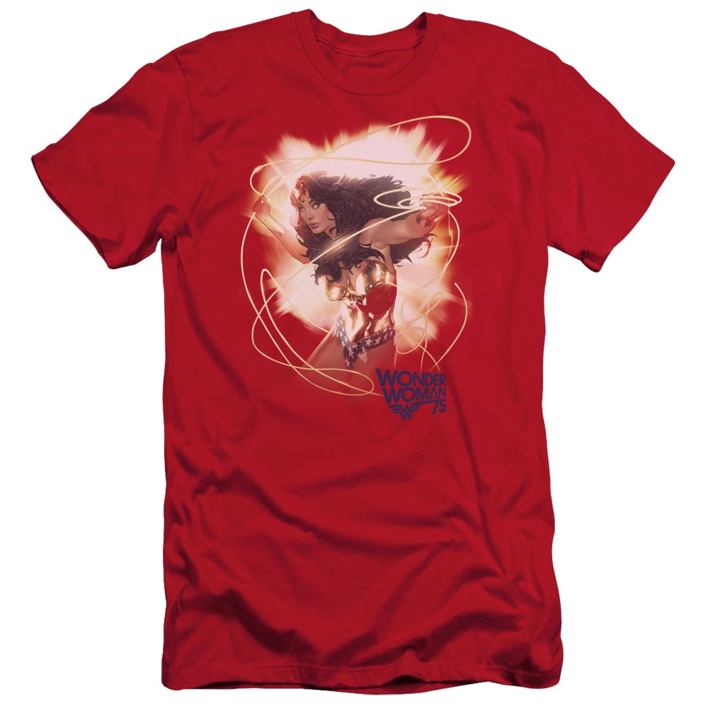 Wonder Woman - 75Th Burst - Premium Slim Fit Short Sleeve Shirt - Large ...