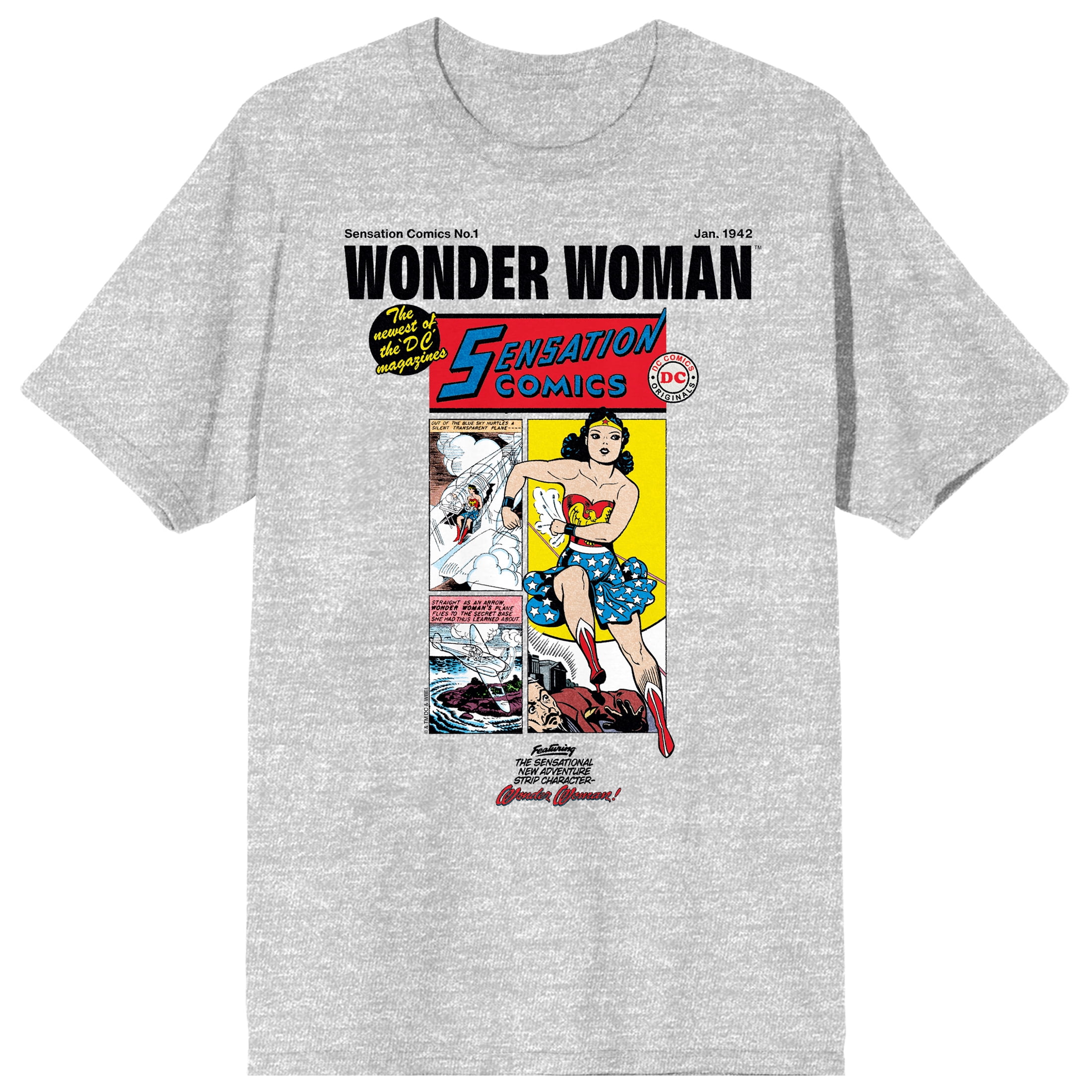 Wonder Woman 90th Anniversary Retro Comic Cover Art Men's Athletic ...