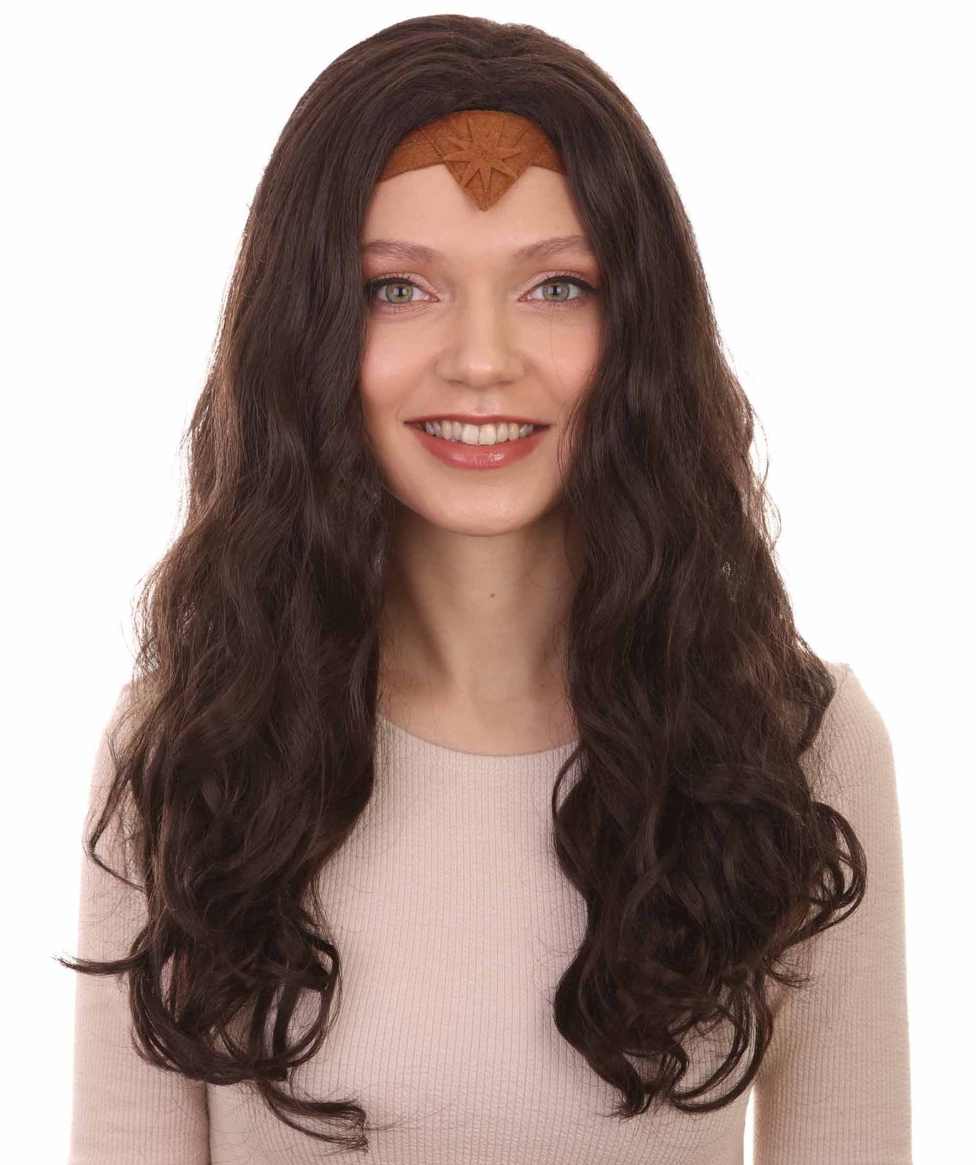 Wonder Woman Curly Long Wig with Crown | Multiple Colors TV/Movie Wigs ...