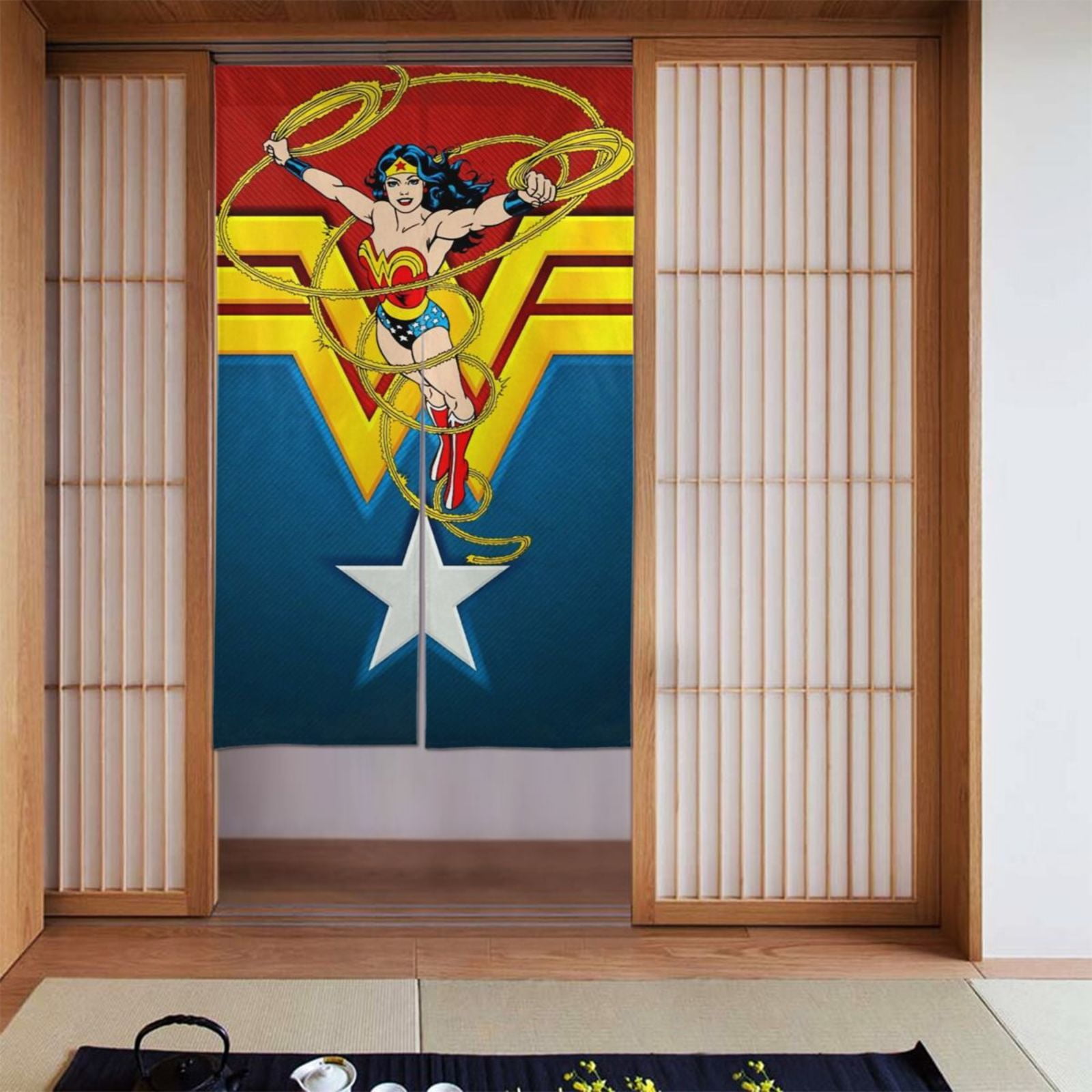 Wonder Woman Door Curtains, Funny 2 Panels Partition Doorway Curtain ...