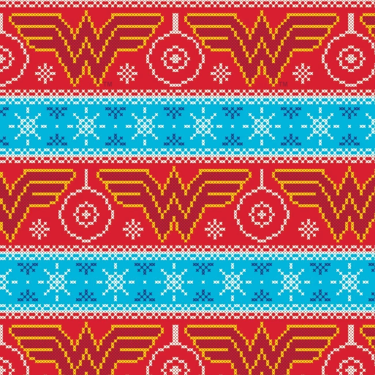 Wonder Woman Fair Isle - Aqua Cotton Fabric By The Yard - Walmart.com