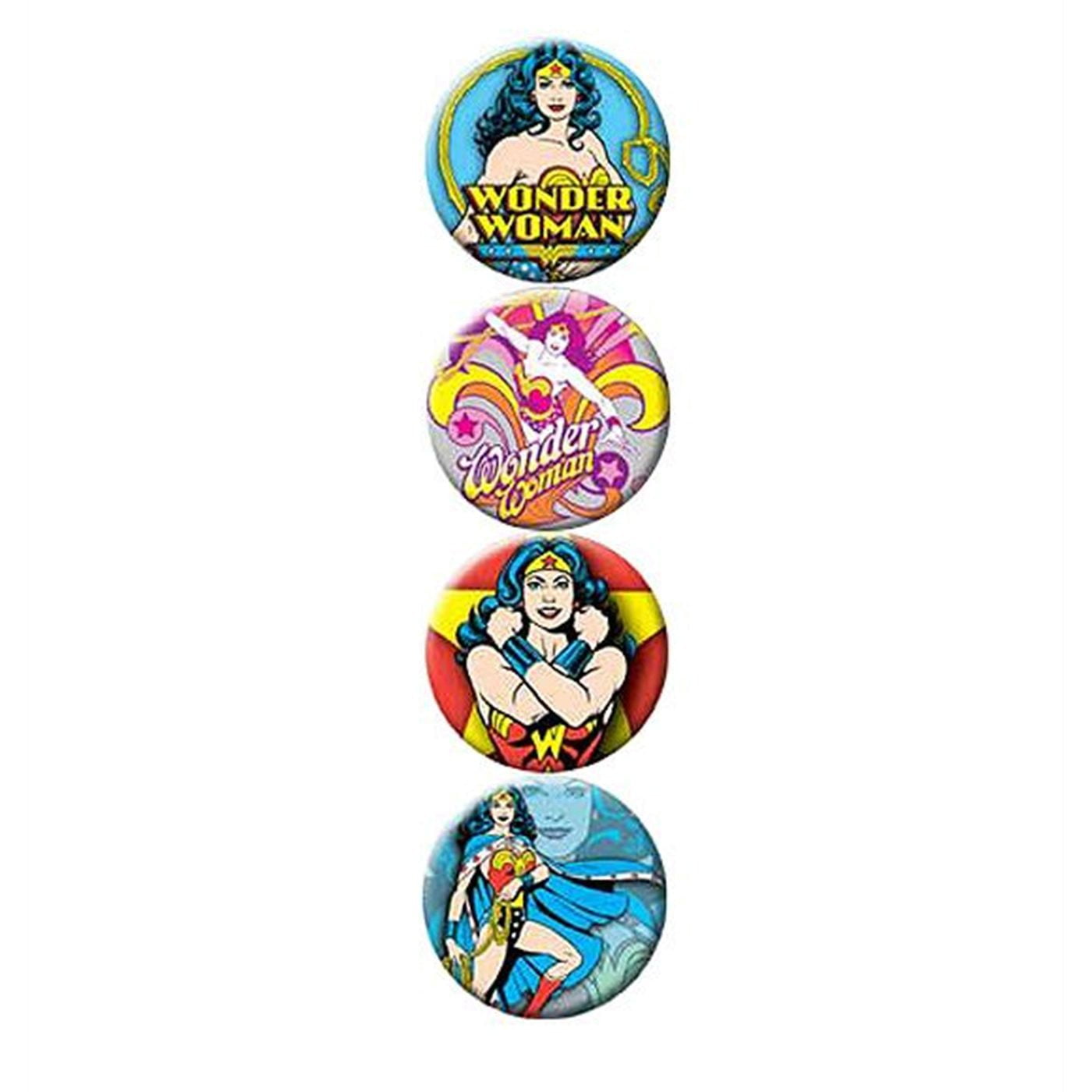 Wonder Woman Flair Button Set of 4 - Walmart.com