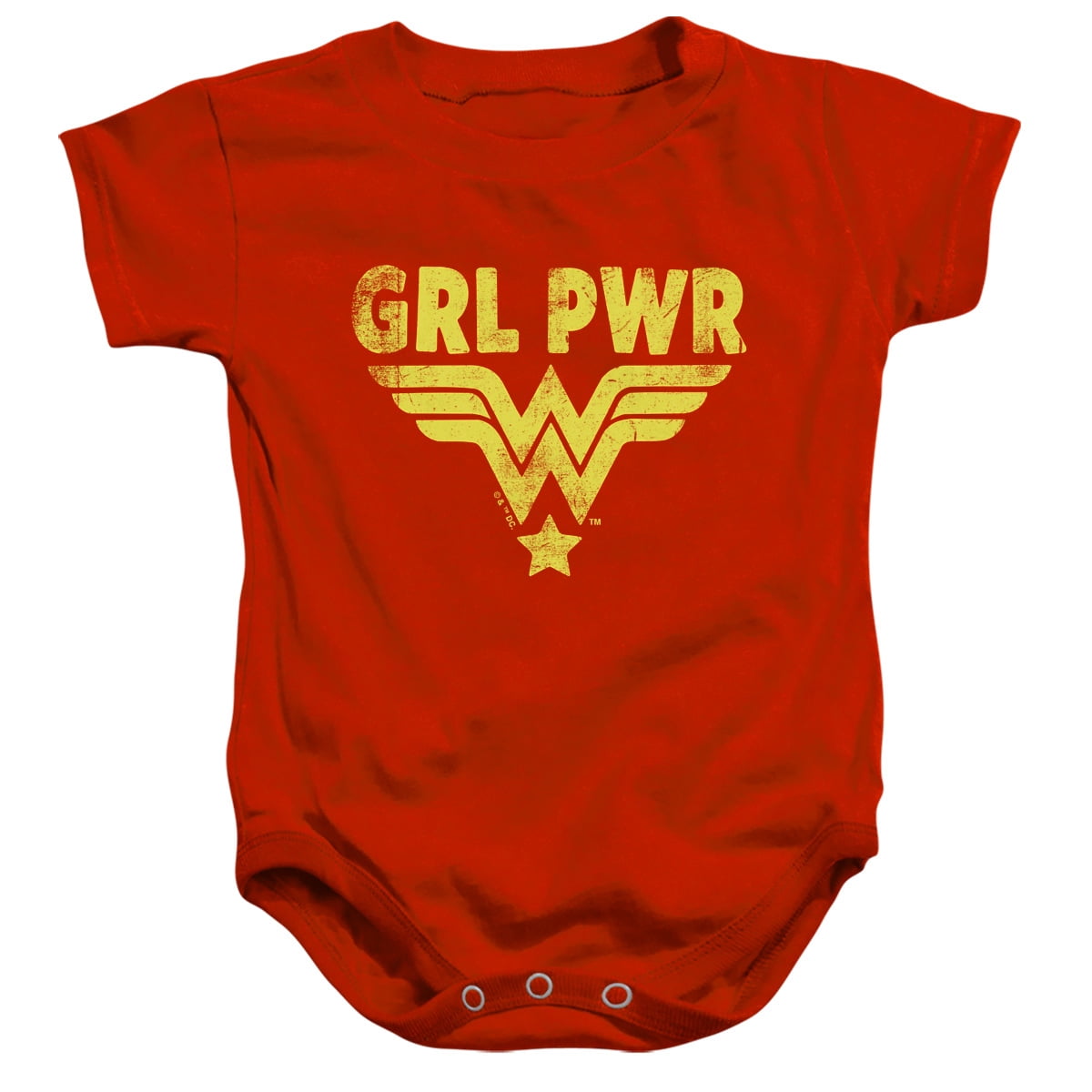 Wonder Woman Girl Power Yellow Unisex Infant Snap Suit for Baby, Red ...