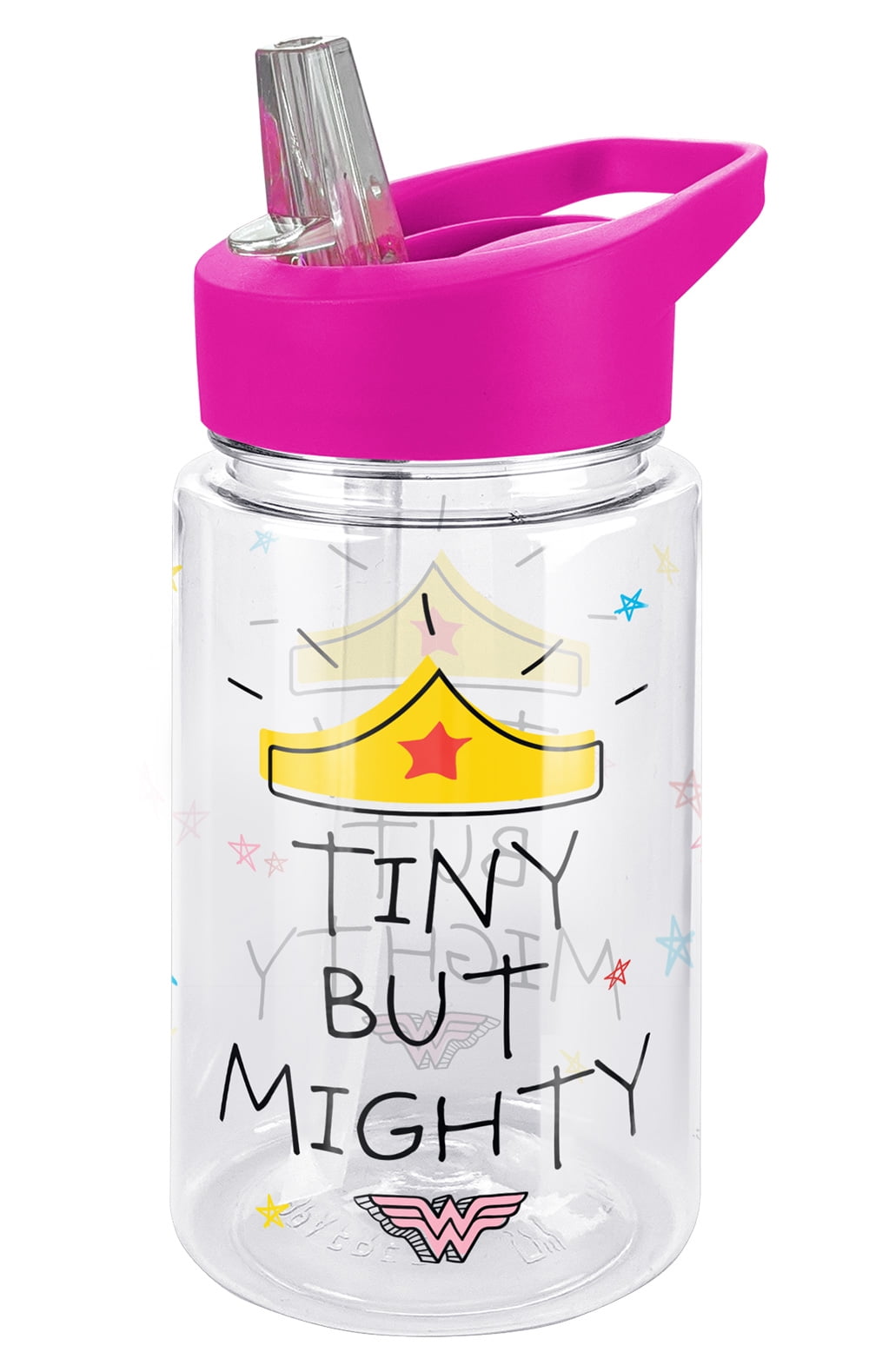 Wonder Woman Kids Tritan Plastic Water Bottle with Straw Lid and Handle ...