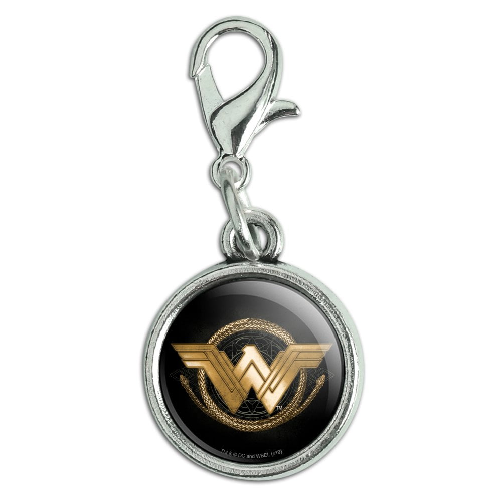 Wonder Woman Movie Golden Lasso Logo Antiqued Bracelet Pendant Zipper ...
