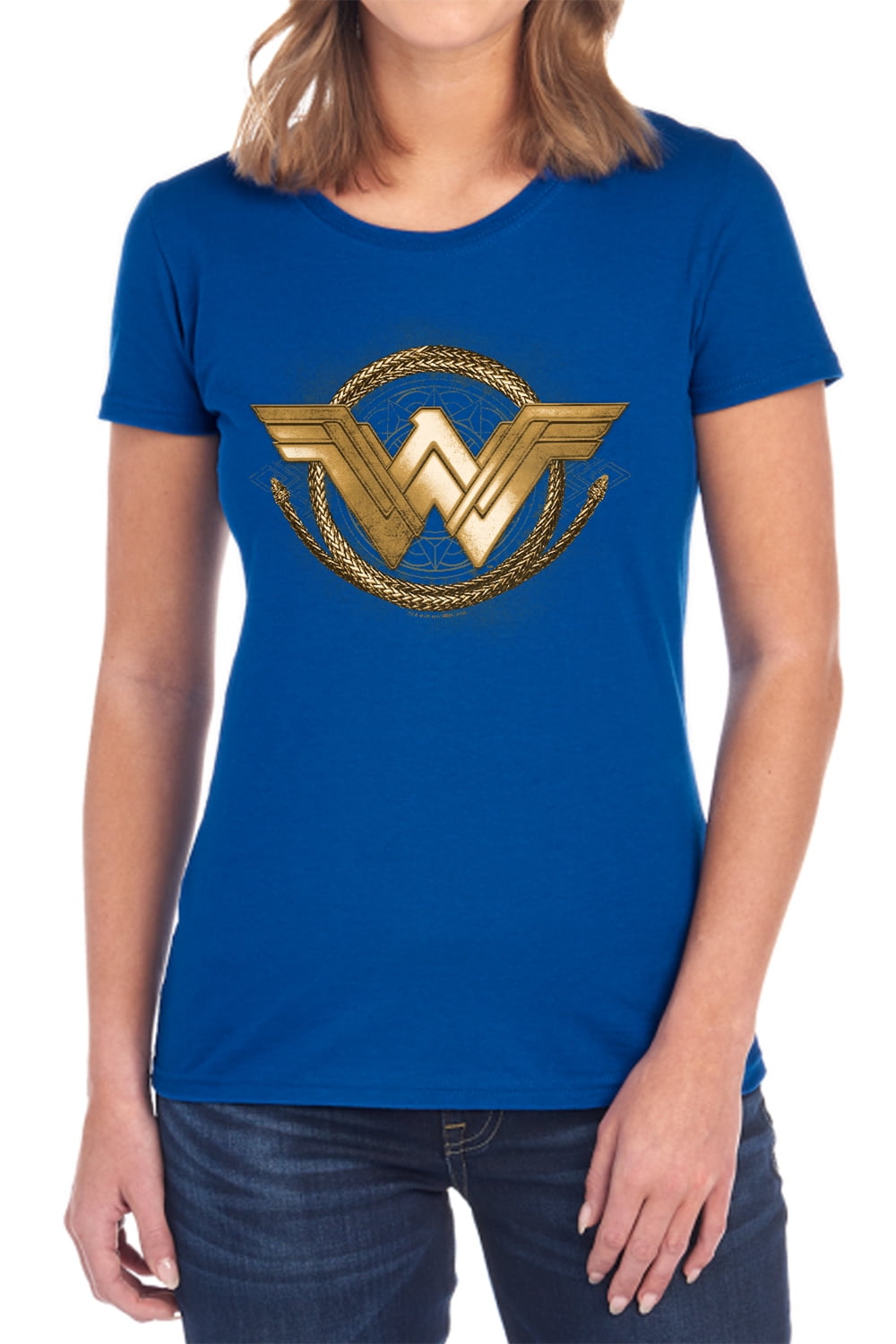 Wonder Woman Movie Lasso Logo Women's T Shirt, Royal, Large - Walmart.com