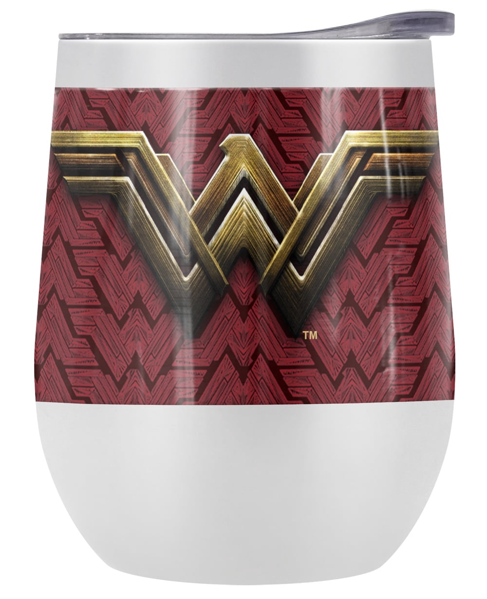 Wonder Woman Official Logo 12 OZ Stemless Wine Tumbler, Stainless Steel ...