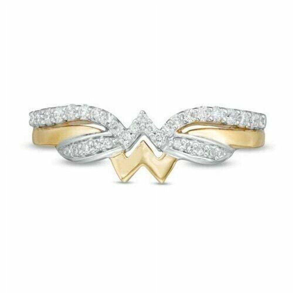 Wonder Woman Style Collection 1.5CT Moissante Symbol Ring Multi-Tone ...