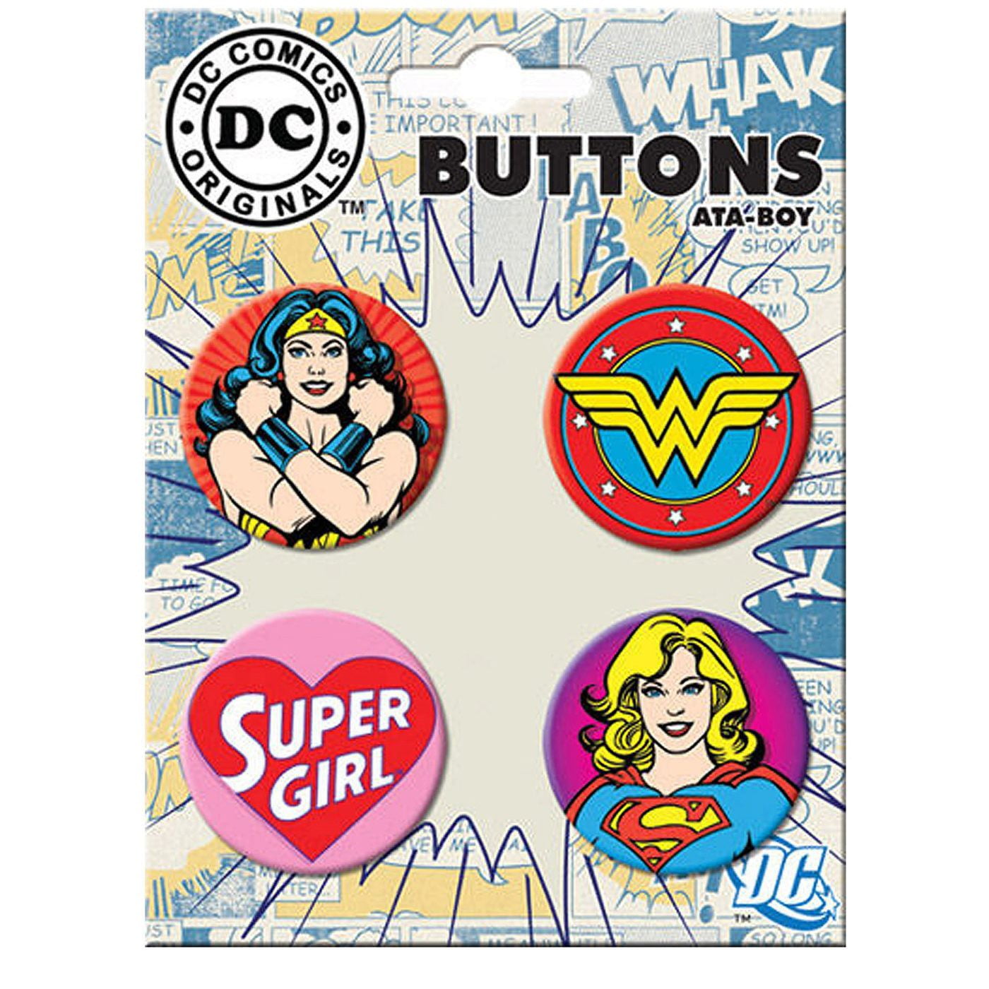 Wonder Woman Supergirl Button Set - Walmart.com