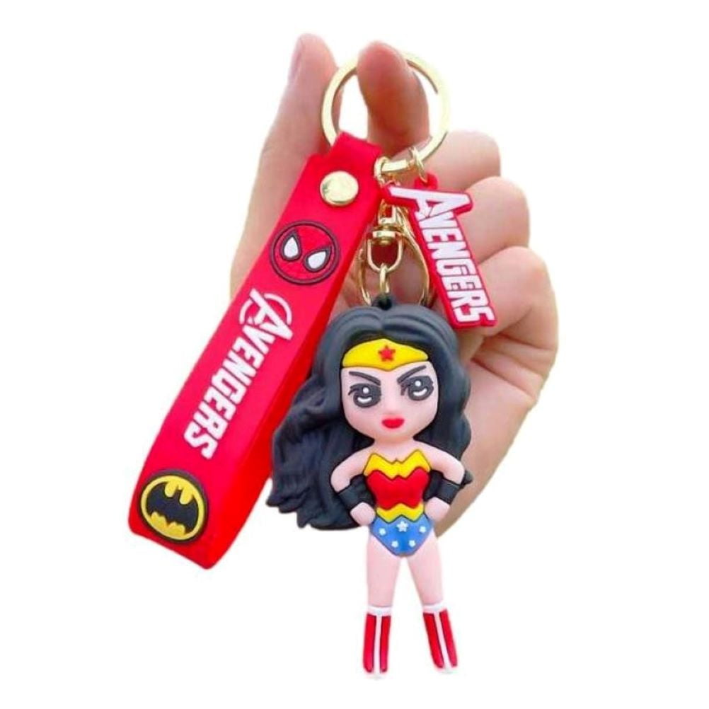 Wonder Woman Superhero Character 3D Silicone Charm Keychain Keyring ...