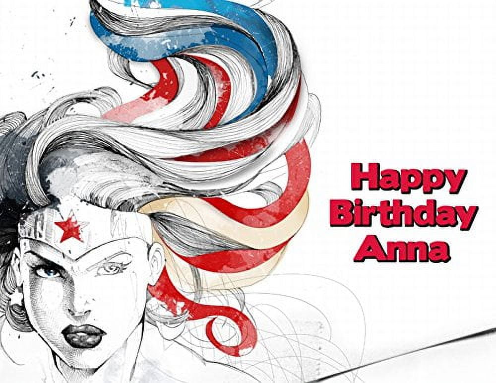 Wonder Woman Superhero Edible Frosting Image Cake Topper 1/4 Sheet ...