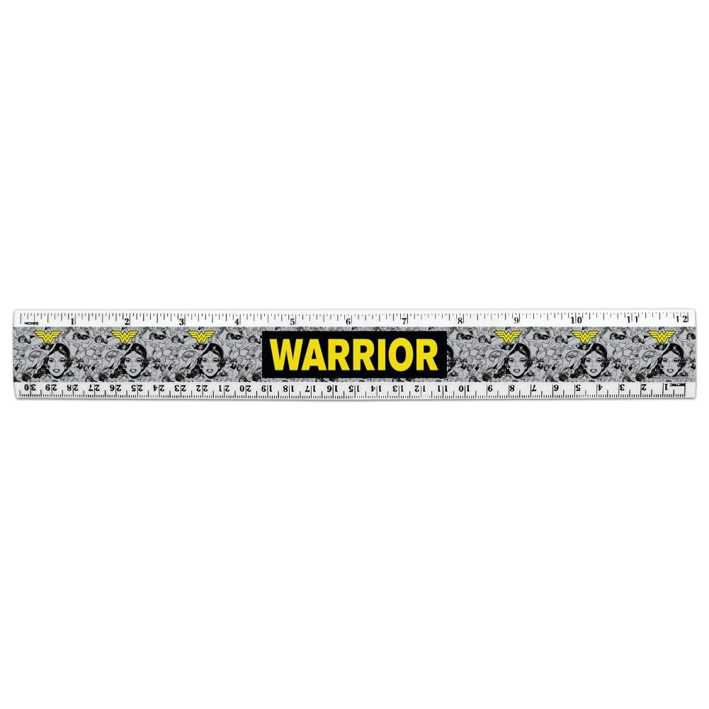 Wonder Woman Warrior Pattern 12 Inch Standard and Metric Plastic Ruler ...