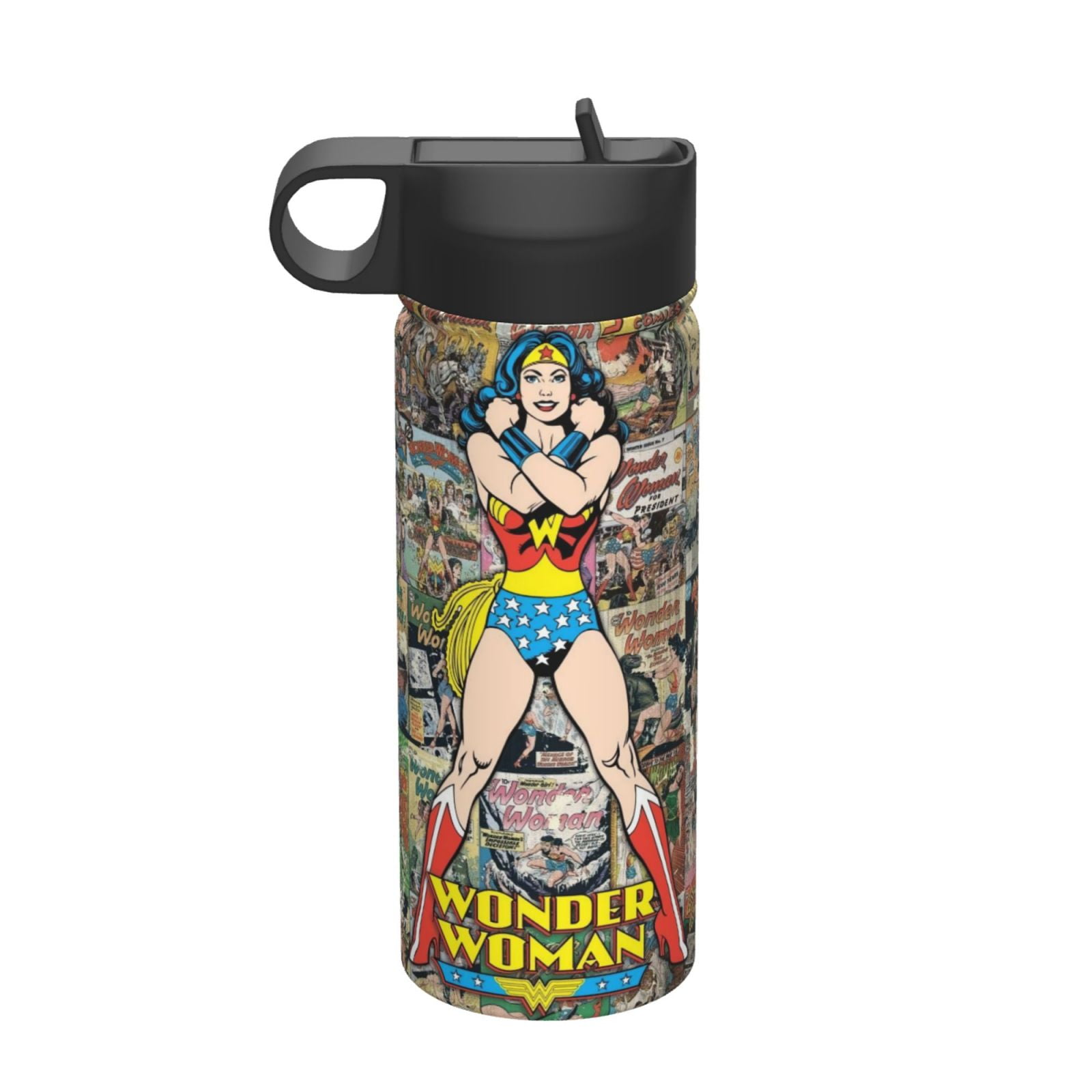Wonder Woman Water Bottle, Cute Pattern Stainless Steel Vacuum ...