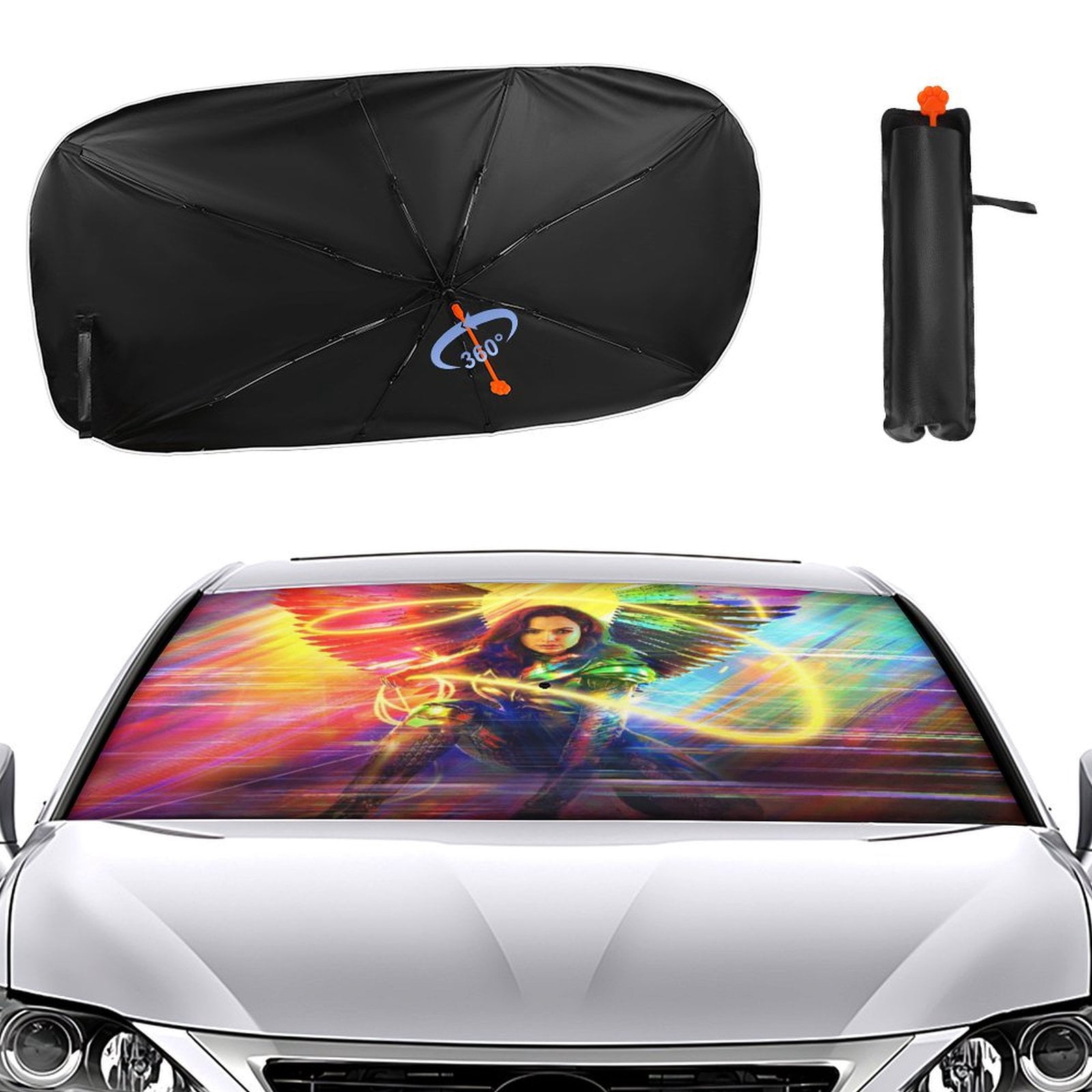 Wonder Woman Windshield Sun Shade Umbrella - Foldable Car Window Shades ...