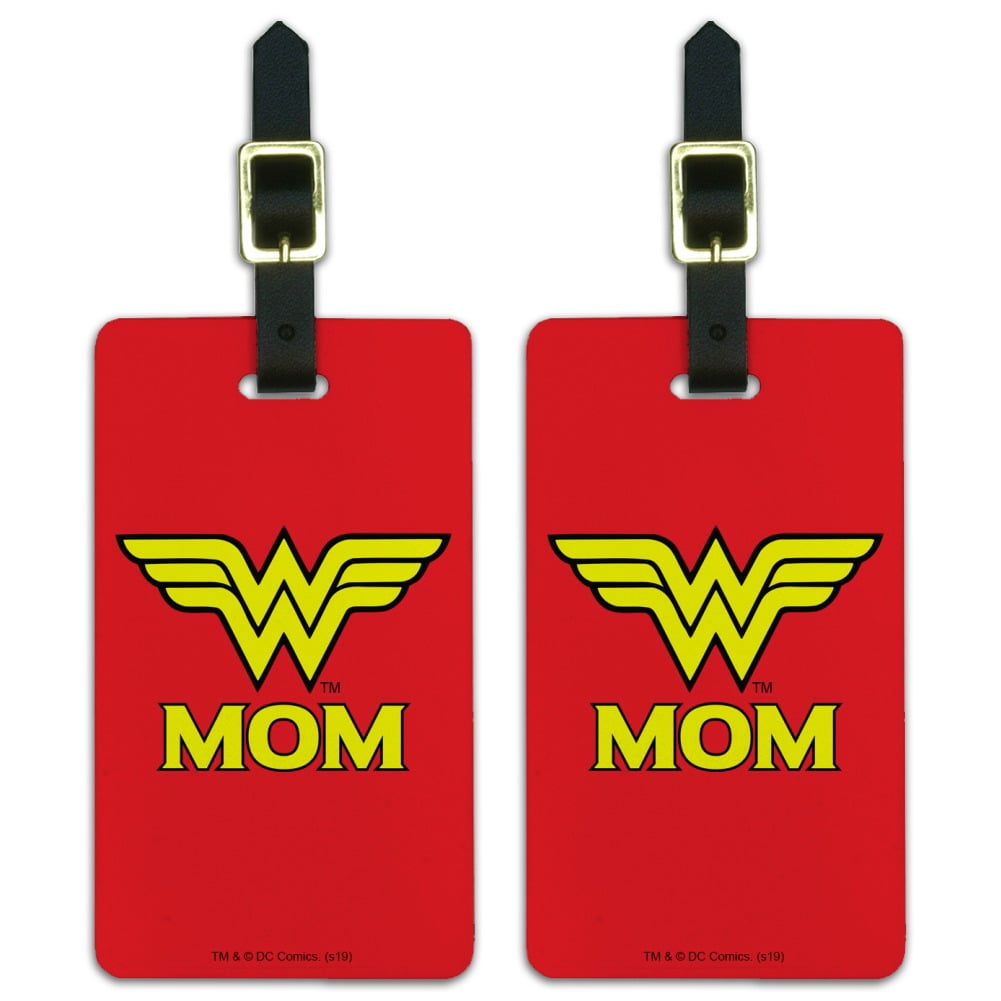 Wonder Woman Wonder Mom Logo Luggage ID Tags Suitcase Carry-On Cards ...