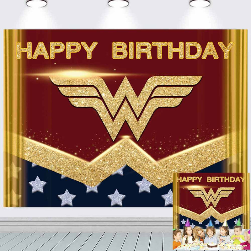 Wonder Women Backdrop Banner Party Supplies Post Birthday Decorations ...