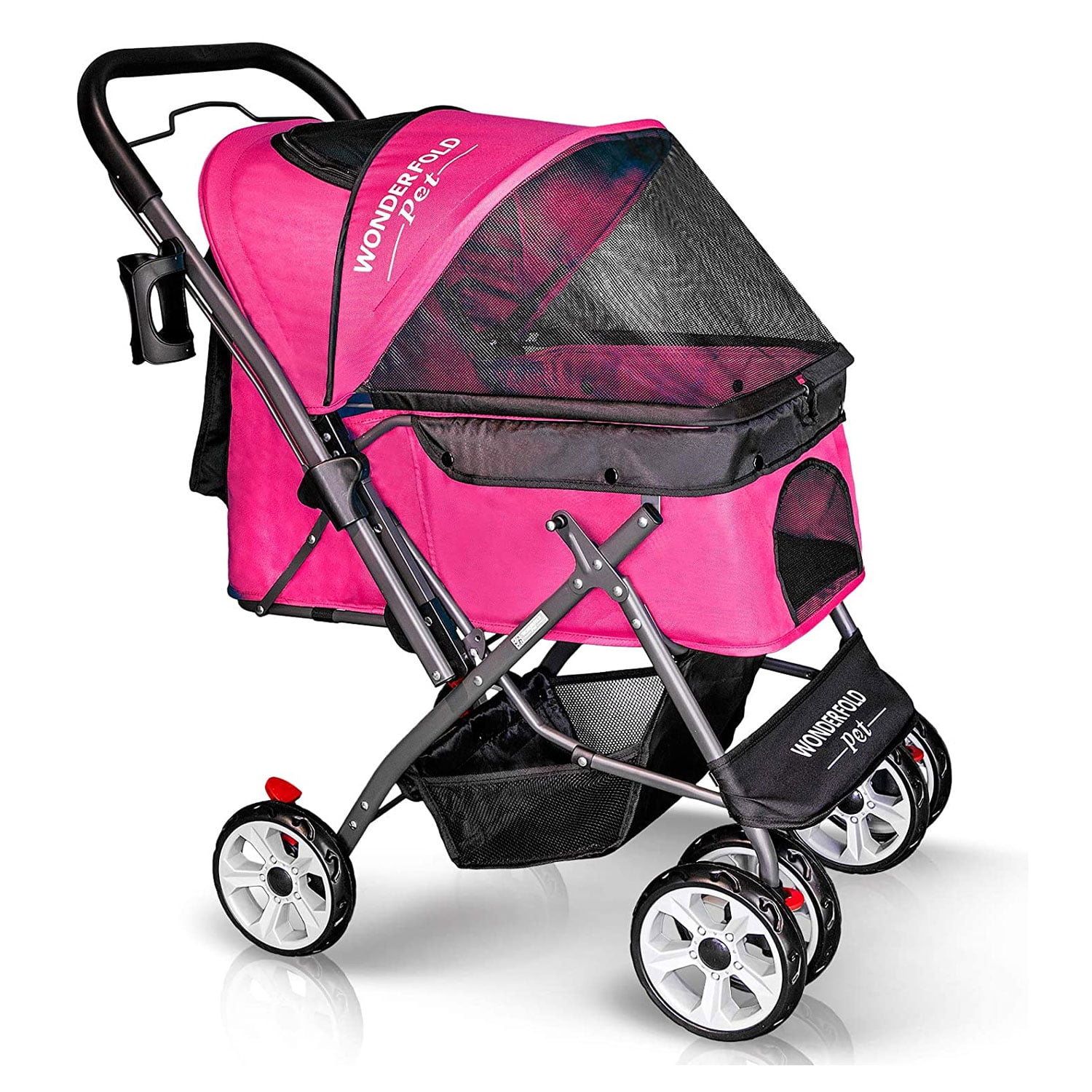 WonderFold 4 Wheel Folding Pet Stroller - Walmart.com