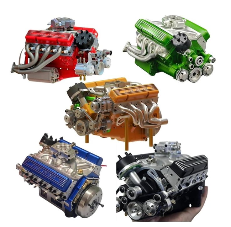 WonderHive V8 Engine Model Kit - Gasoline OHV V8 Mini Engine Model That ...