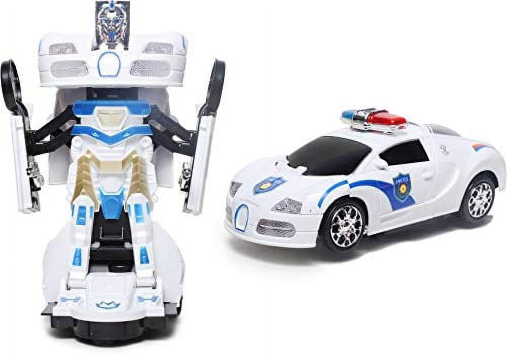 WonderPlay Transformable Car with Light and Sound - White, Fun Toy for ...
