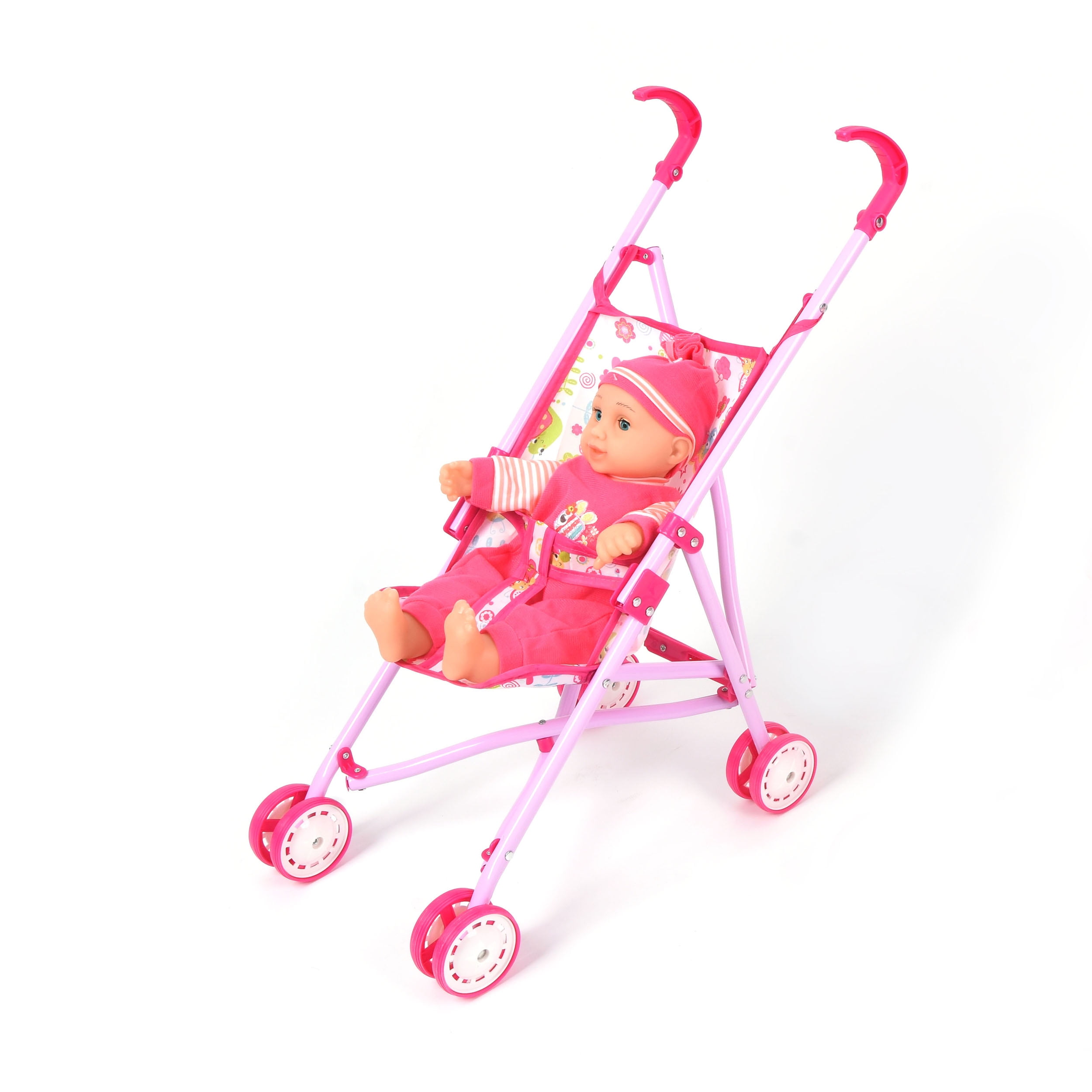 WonderPlay Kid's Doll Stroller With Doll - Pink - Walmart.com