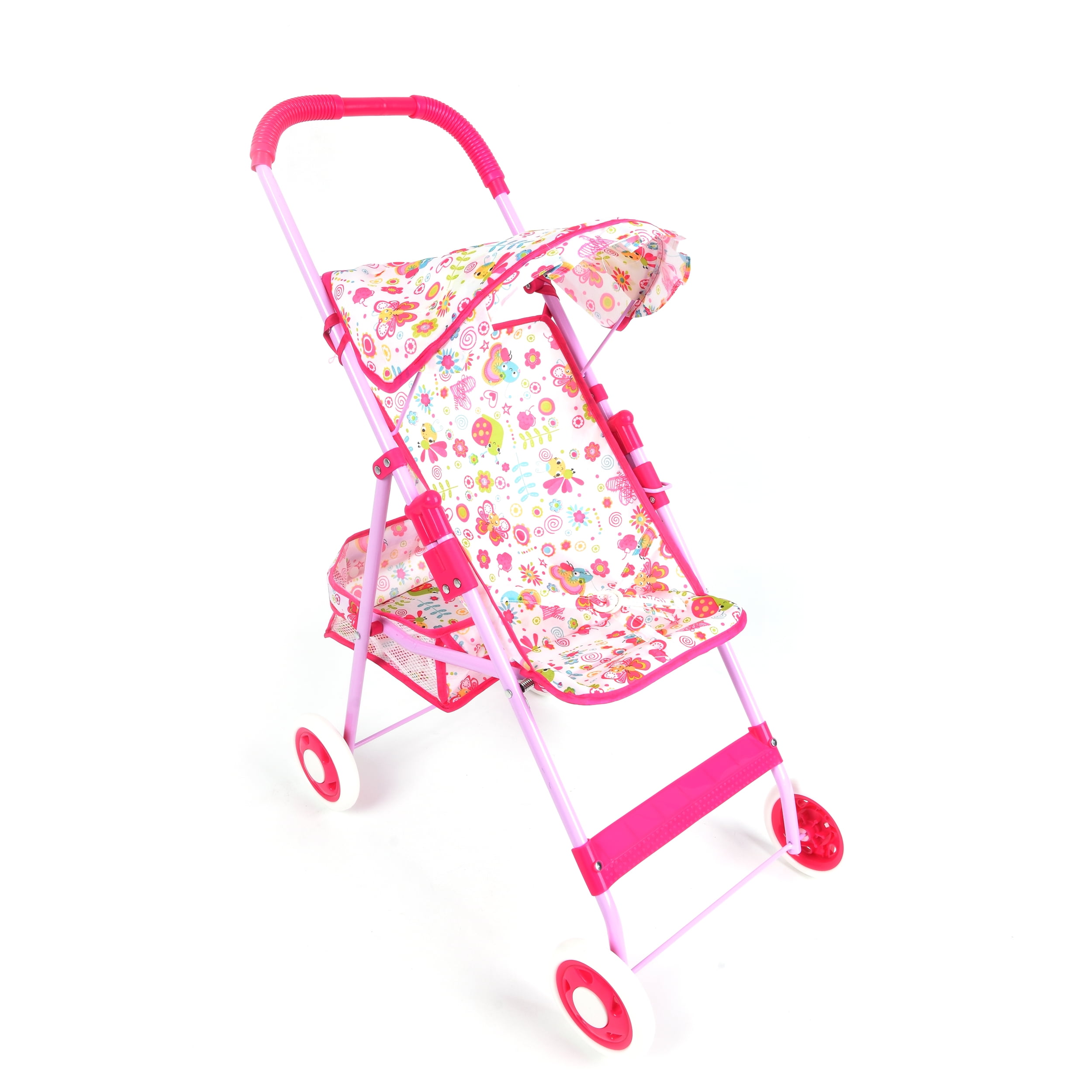 WonderPlay Pretty In Pink Doll Stroller With Canopy & Tray - Pink ...