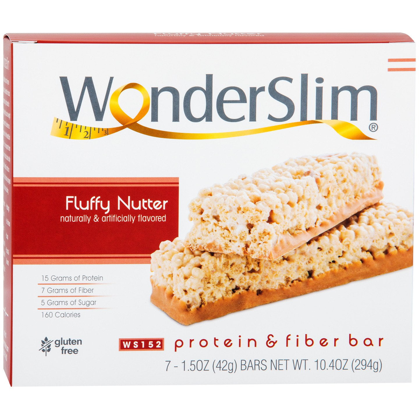 WonderSlim High Protein & Fiber Diet Bar, Fluffy Nutter (7 Count ...