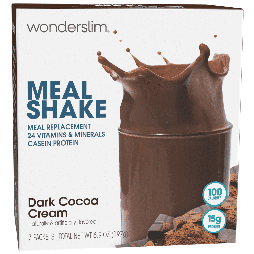 WonderSlim Meal Replacement Shake, Dark Cocoa Cream, 15g Protein, 24 ...