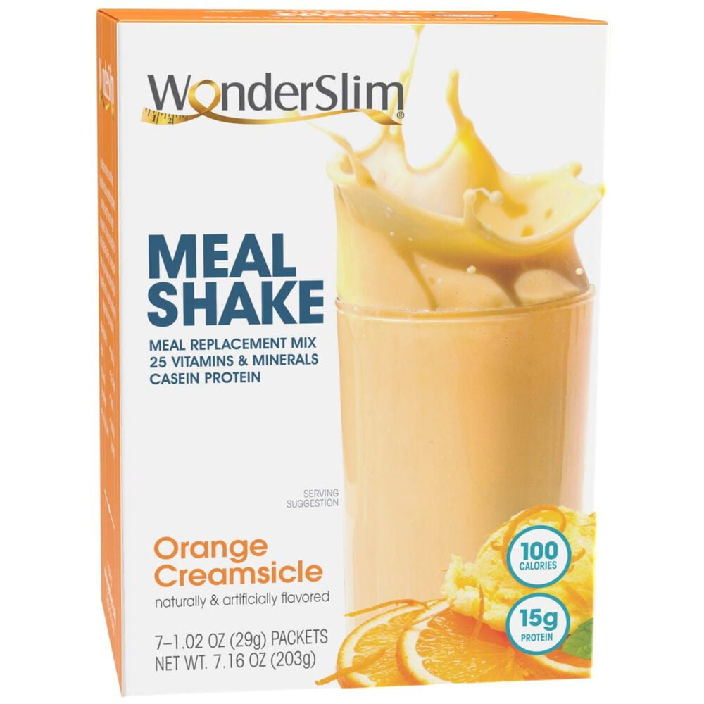Wonderslim Meal Replacement Shake, Orange Creamsicle, 15g Protein, 24 ...