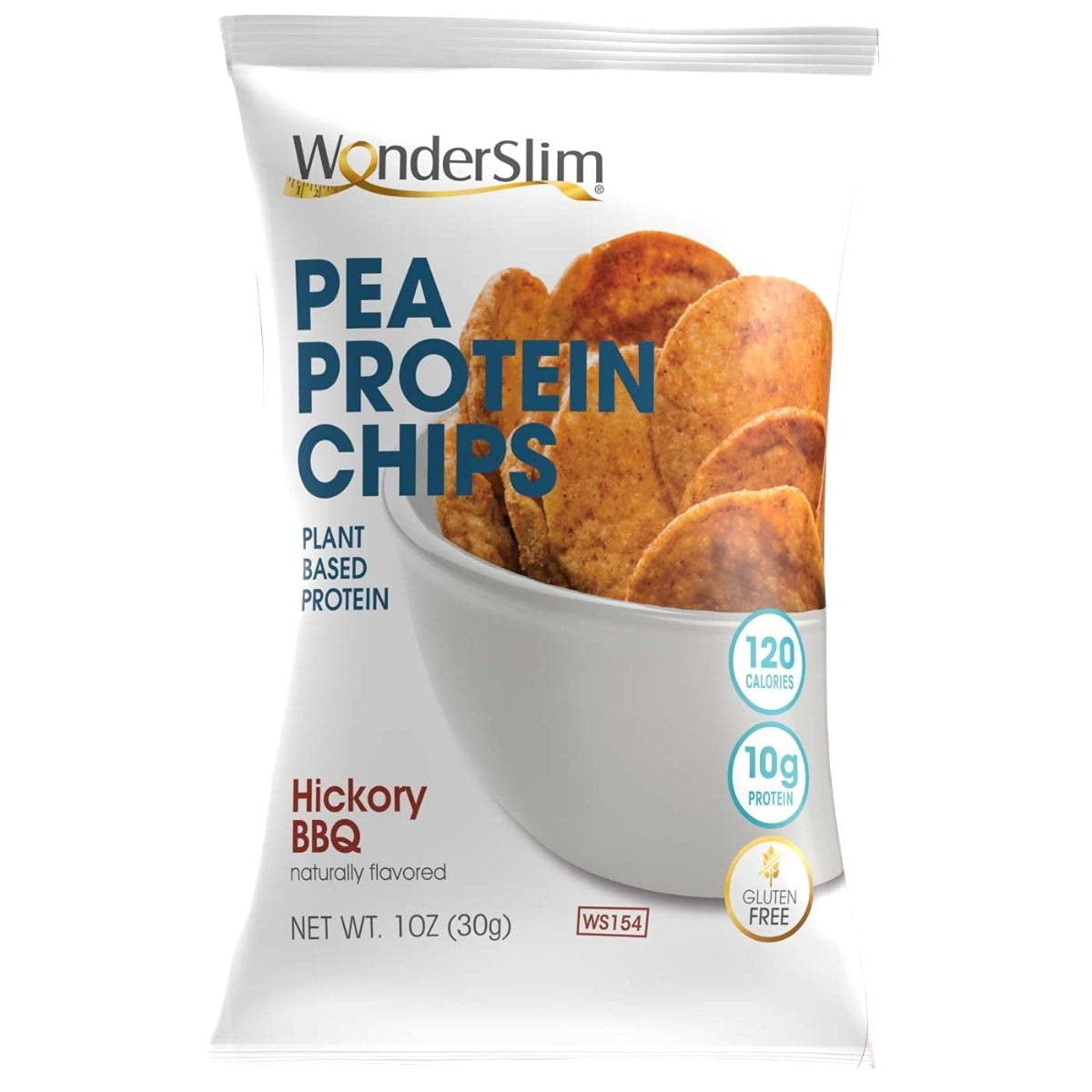 WonderSlim Pea Protein Snack MMF7 Chips, Hickory BBQ, 120 Calories, 10g ...